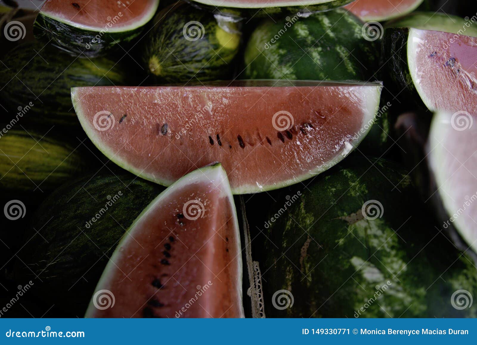 Red Watermelons in Fruit Shop Stock Image - Image of peel, nature ...