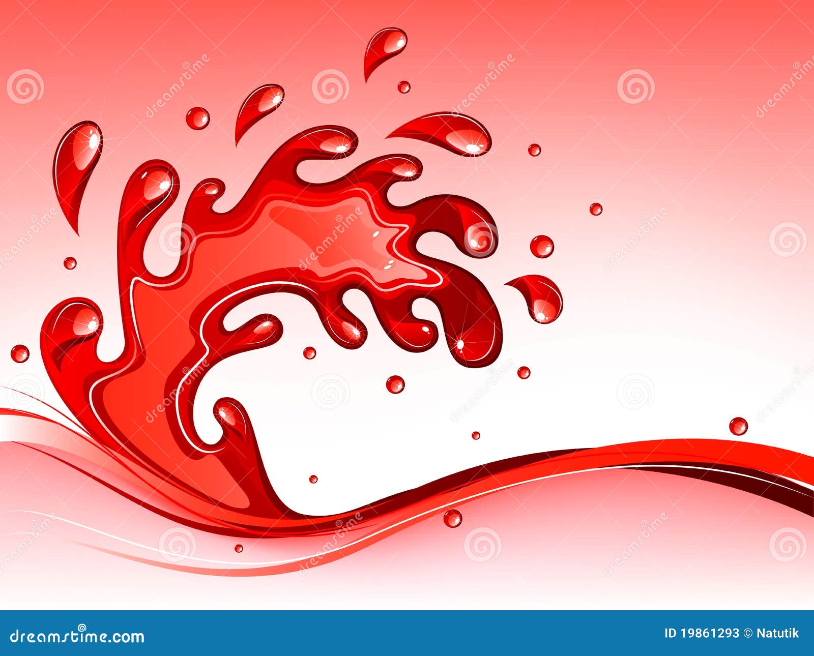 Red Wave Cartoon Vector | CartoonDealer.com #19861293