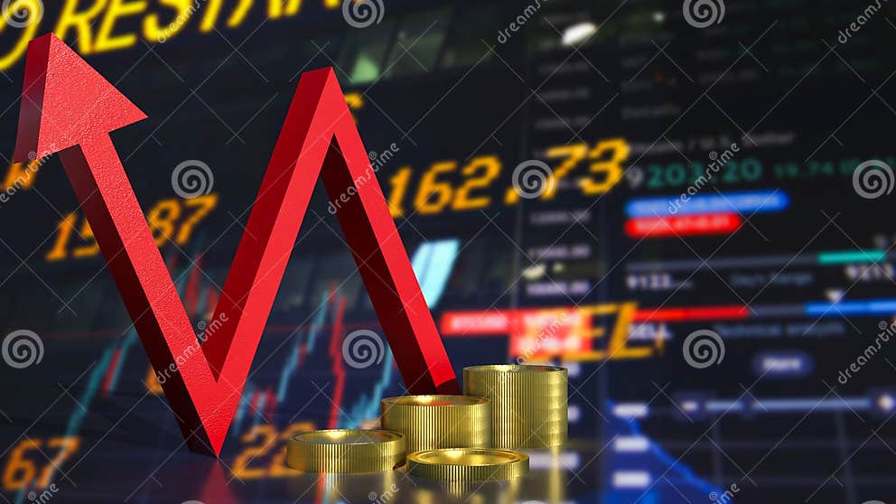 The Red Wave Arrow for Business Concept 3d Rendering Stock Illustration ...