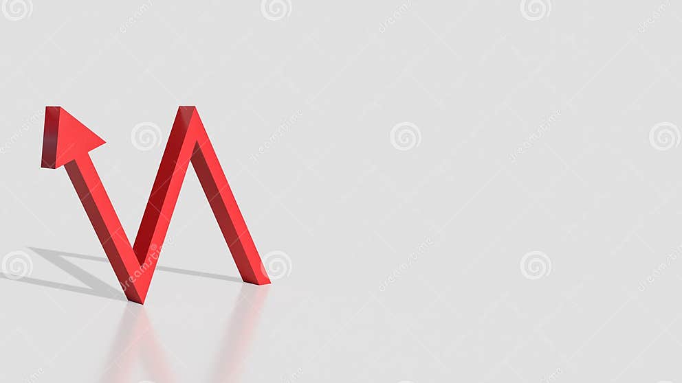 The Red Wave Arrow for Business Concept 3d Rendering Stock Illustration ...