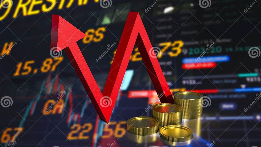 The Red Wave Arrow for Business Concept 3d Rendering Stock Illustration ...