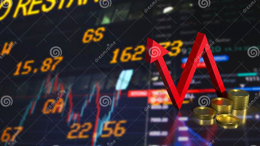 The Red Wave Arrow for Business Concept 3d Rendering Stock Illustration ...