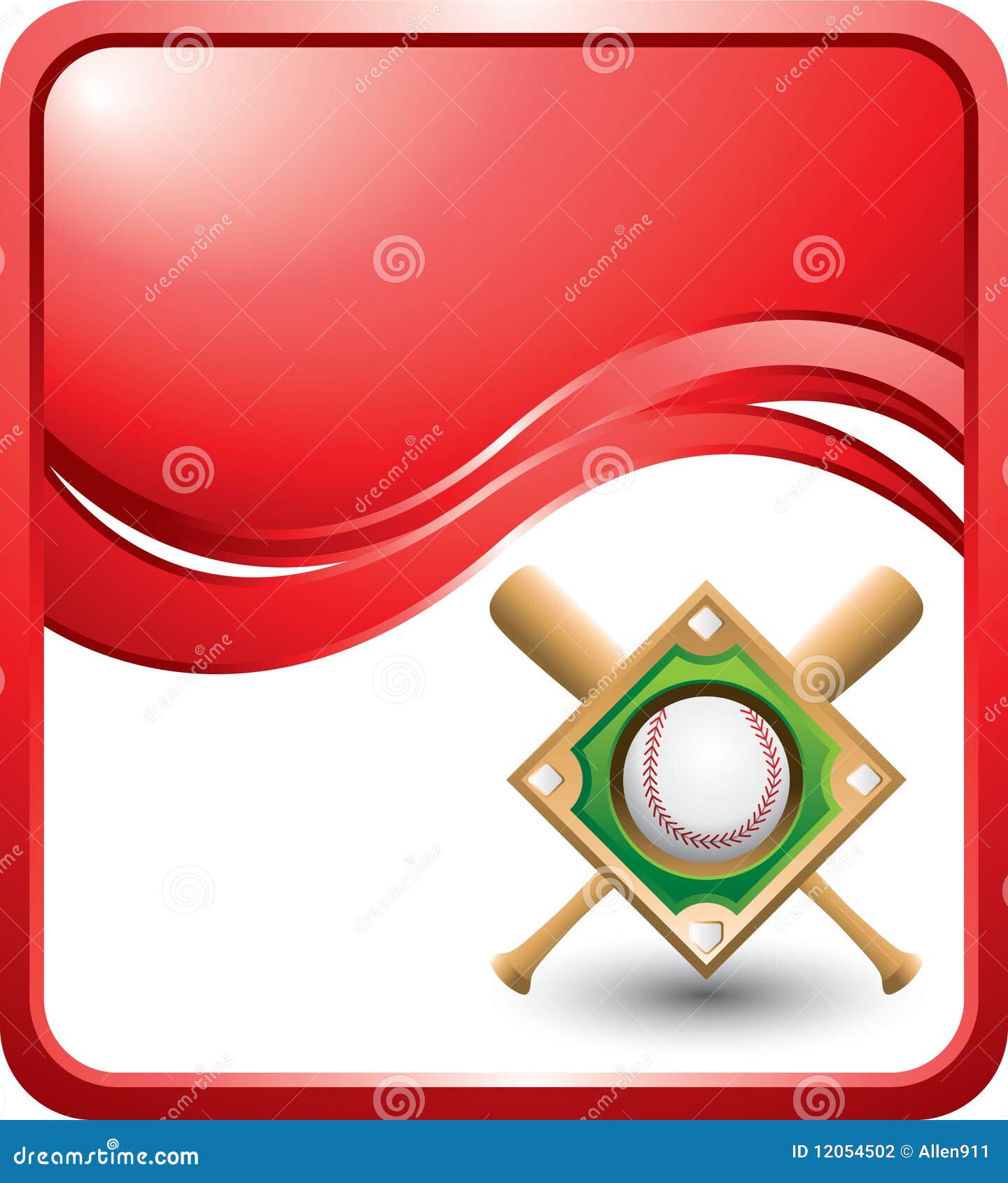 Red Wave Background with Baseball Bats and Diamond Stock Vector ...