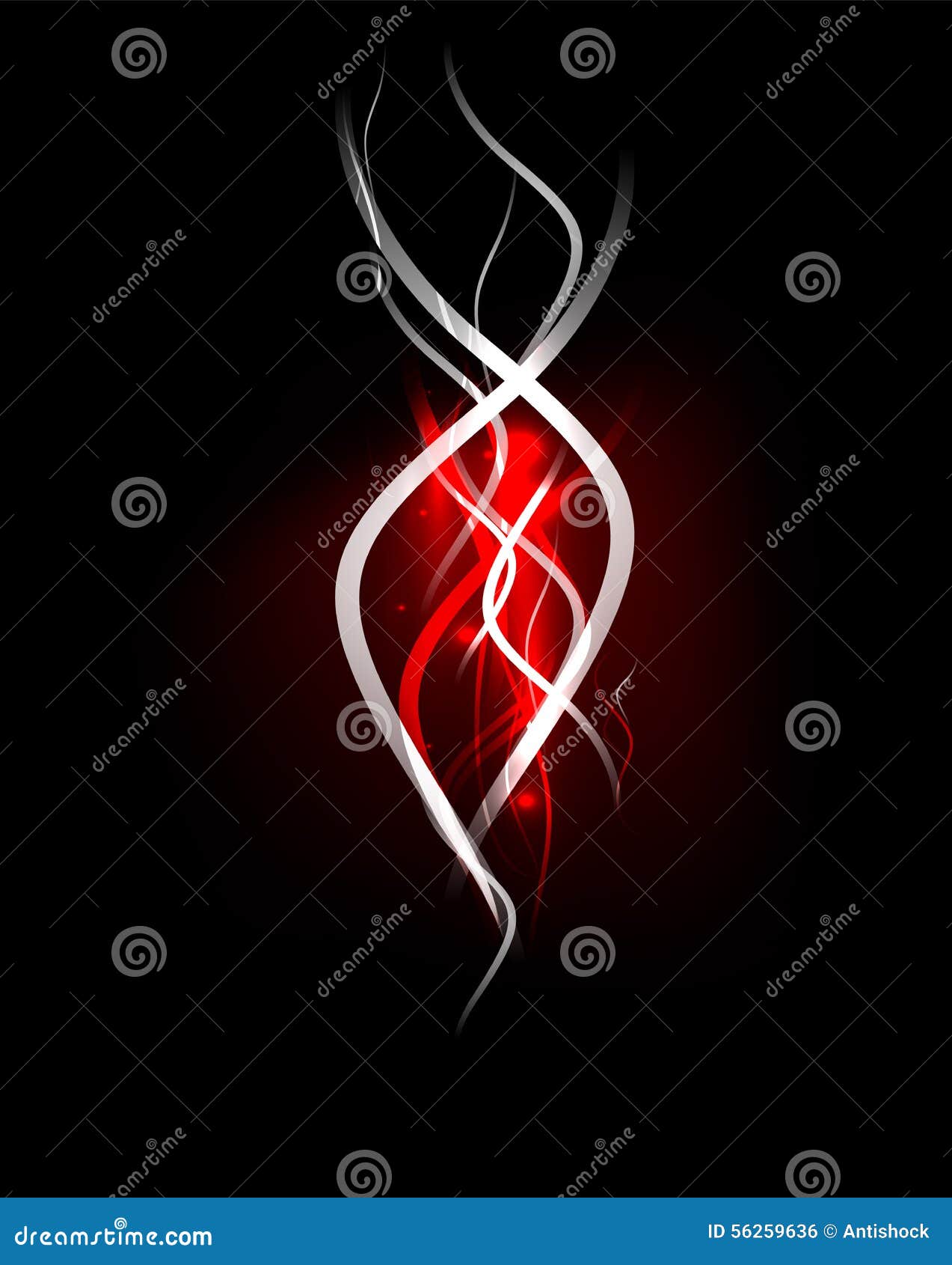 Red Wave in Dark Space, Dynamic Energy Background Stock Vector ...