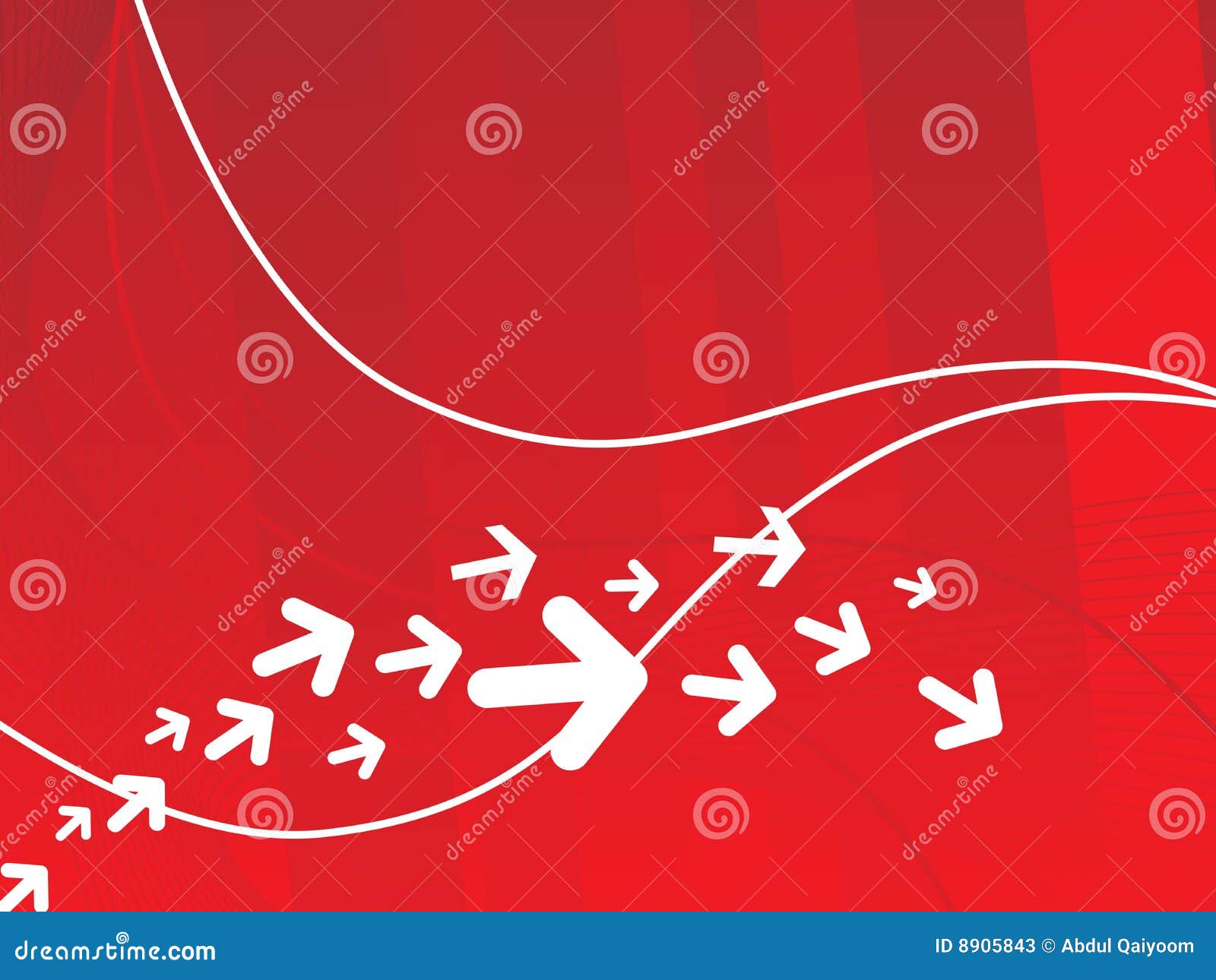 Red Waves and Arrowhead Background Stock Illustration - Illustration of ...