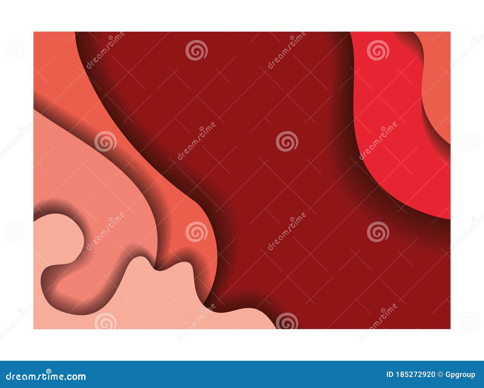 Red Waves Background Inside Frame Vector Design Stock Vector ...