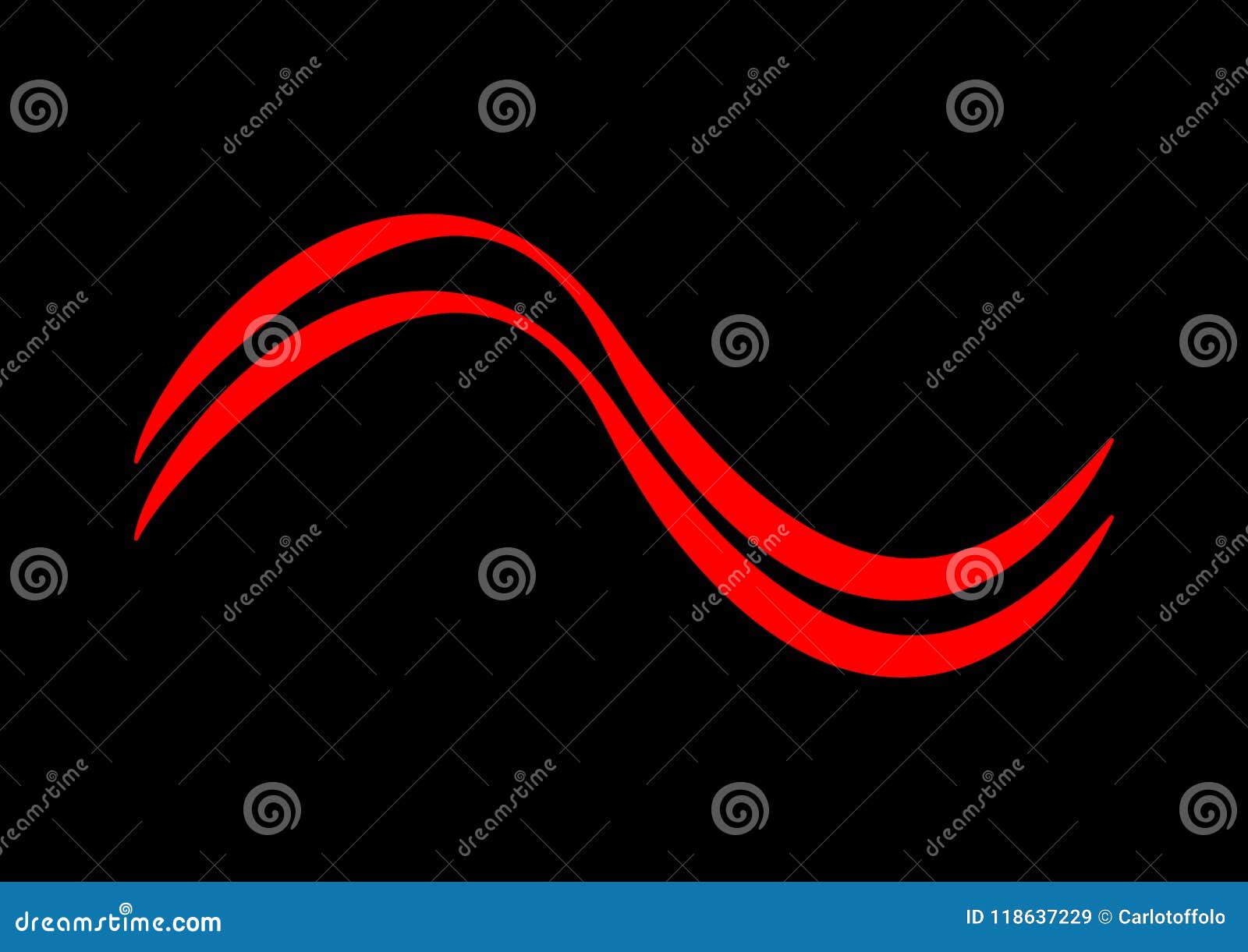Red Waves on Black Background - Vector Stock Vector - Illustration of ...