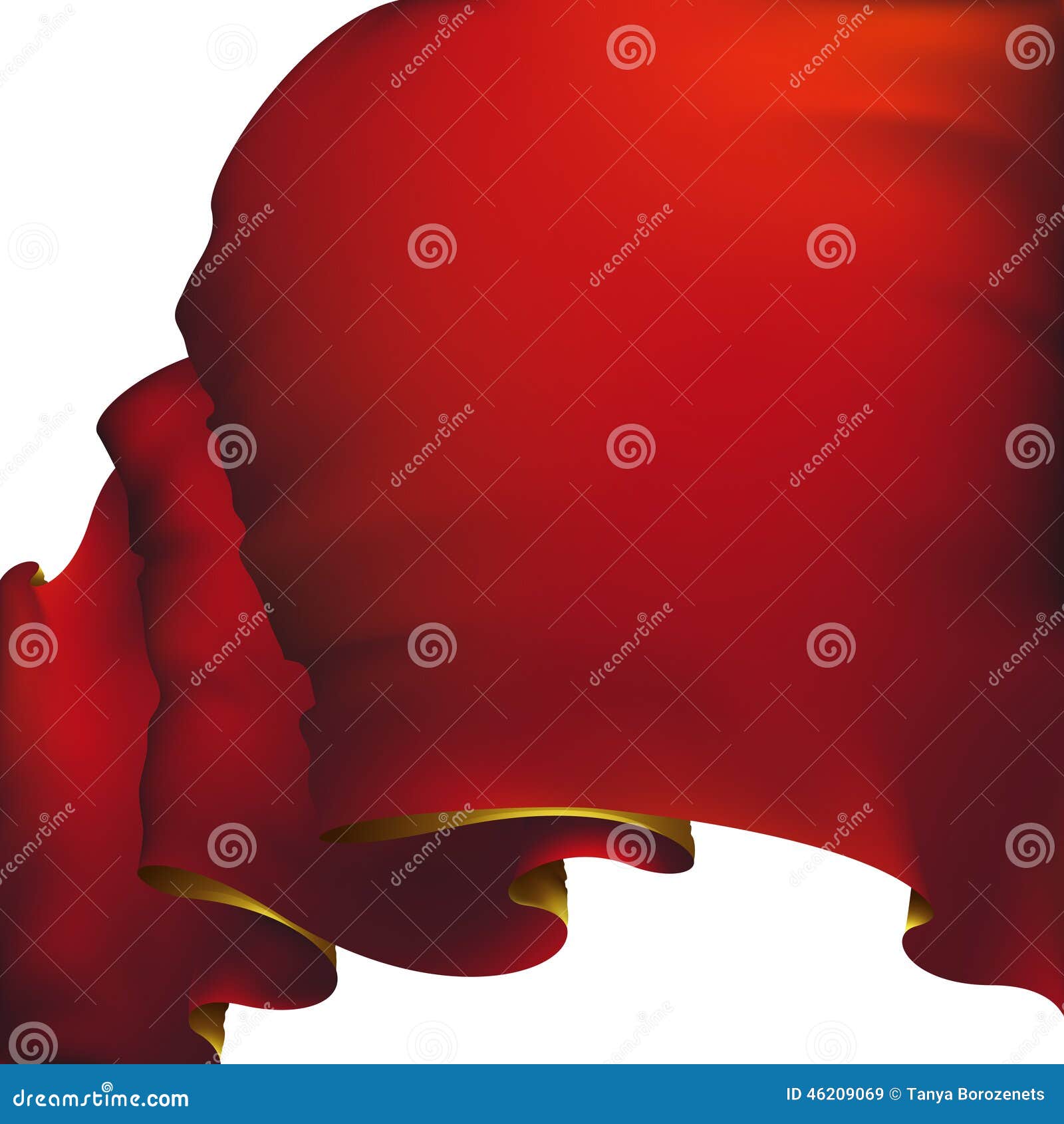 Red waving banner stock illustration. Illustration of blank - 46209069