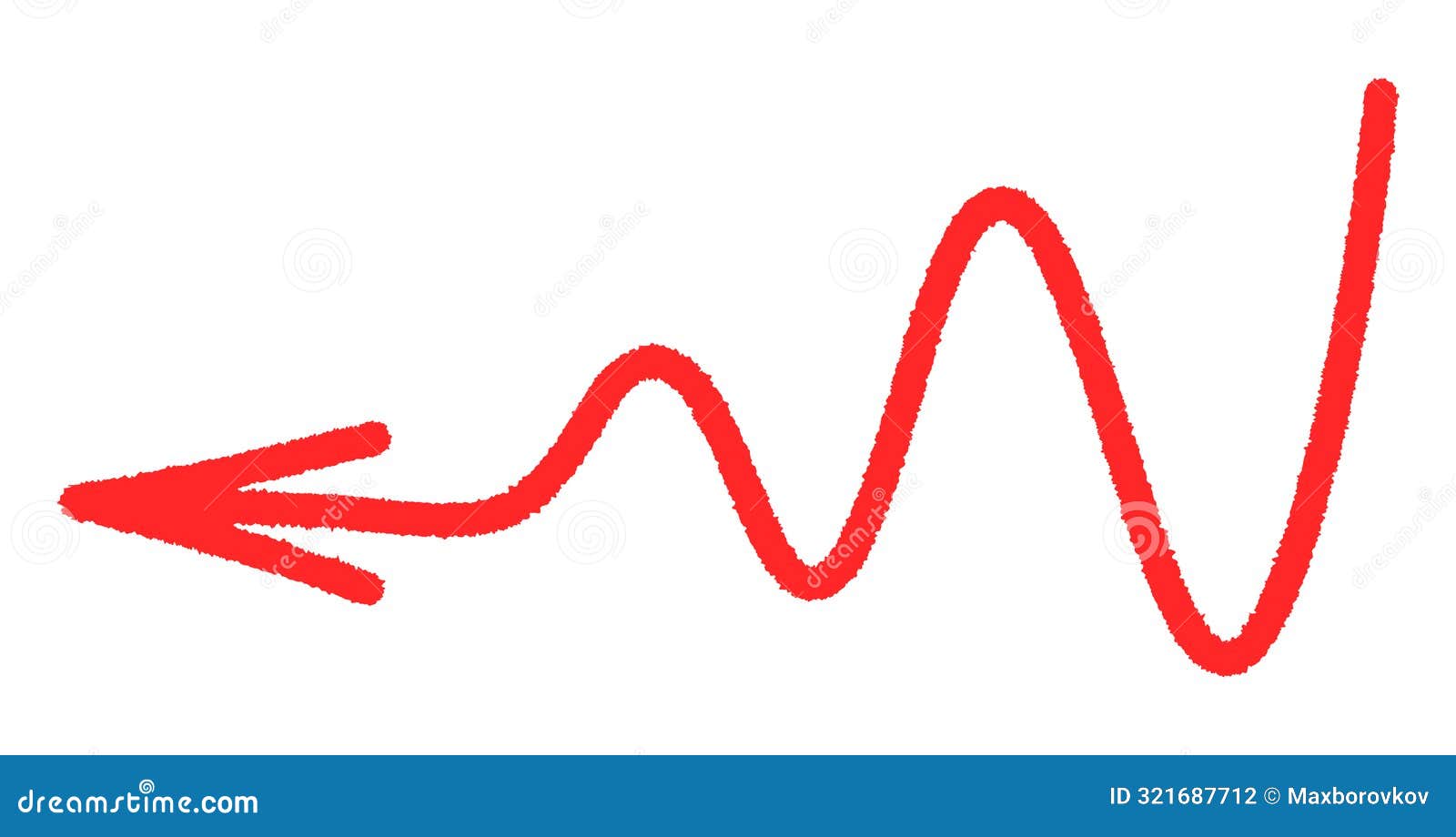 Red Wavy Arrow Pointing Left Stock Vector - Illustration of bold ...