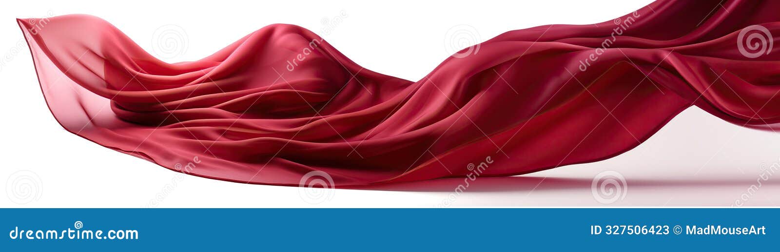 Red Satin Isolated On White Background. Flutters In The Wind. Mesh Tool ...