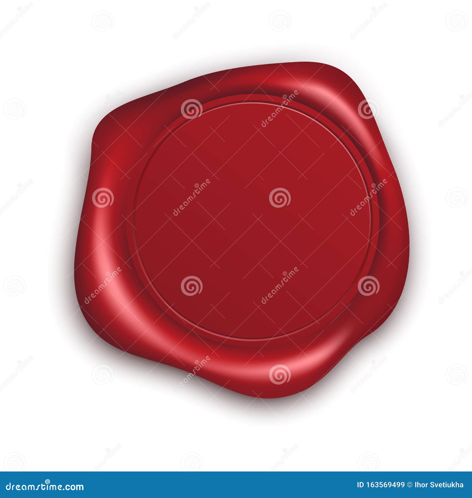 Red Wax Seal with Copy Space. Empty Blank of Mail Stamp Stock Vector ...
