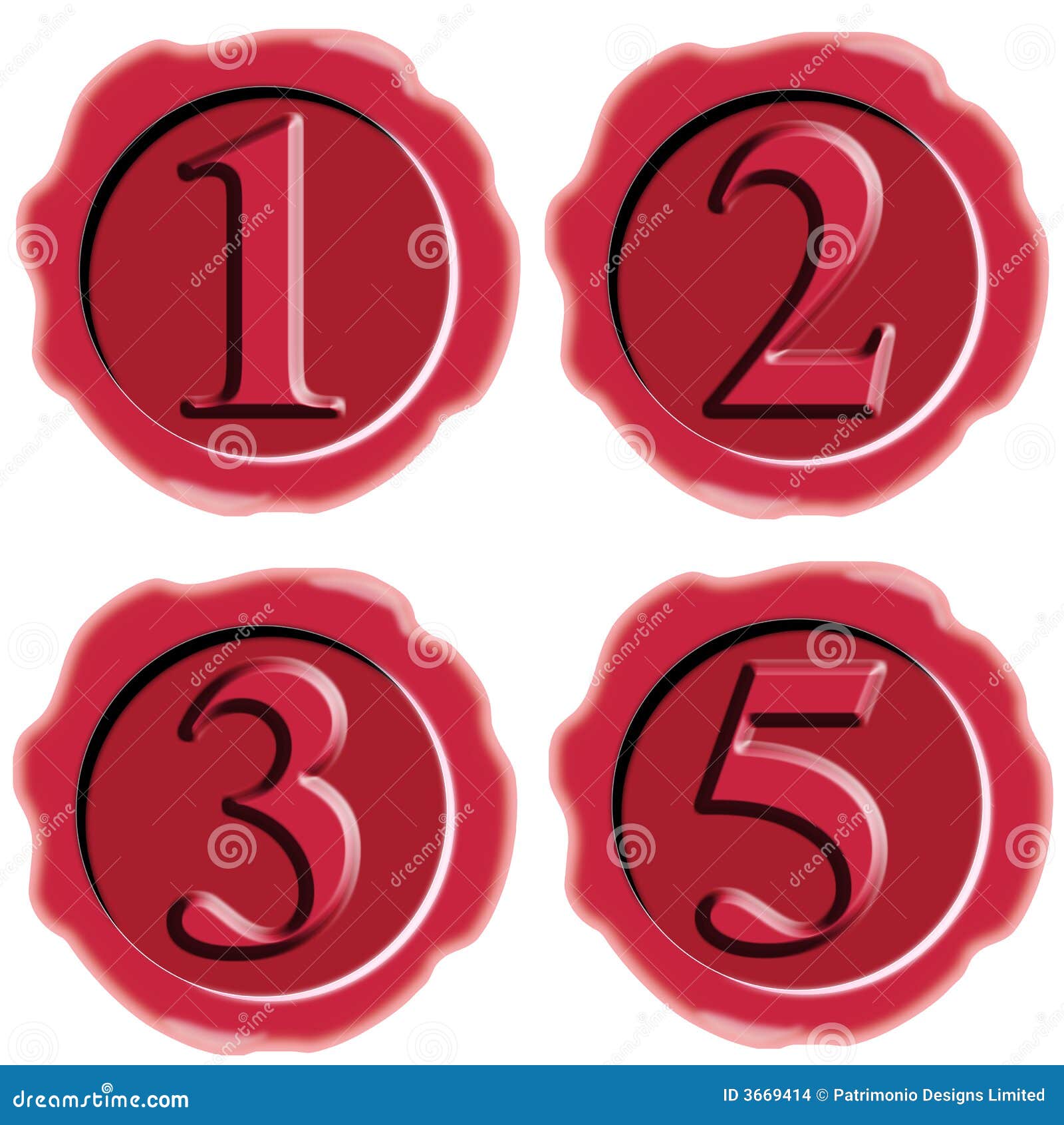Red wax seal with numbers stock illustration. Illustration of seal ...