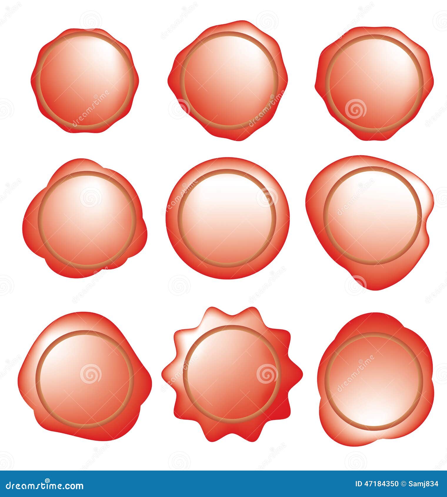 Red Wax Stamp stock vector. Illustration of design, element - 47184350