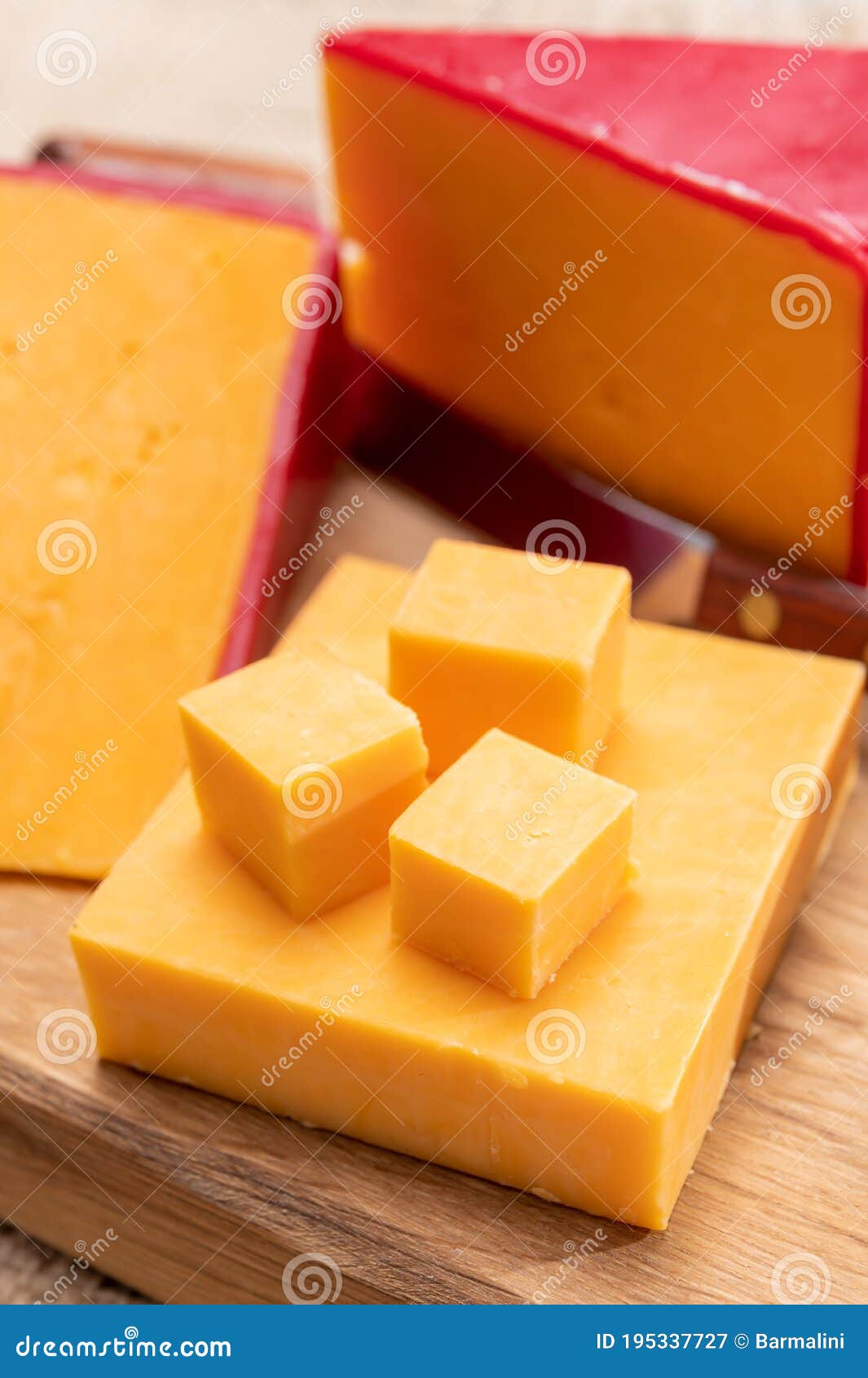 Red Waxed Yellow Cheddar Cheese Close Up Stock Image - Image of cheddar ...