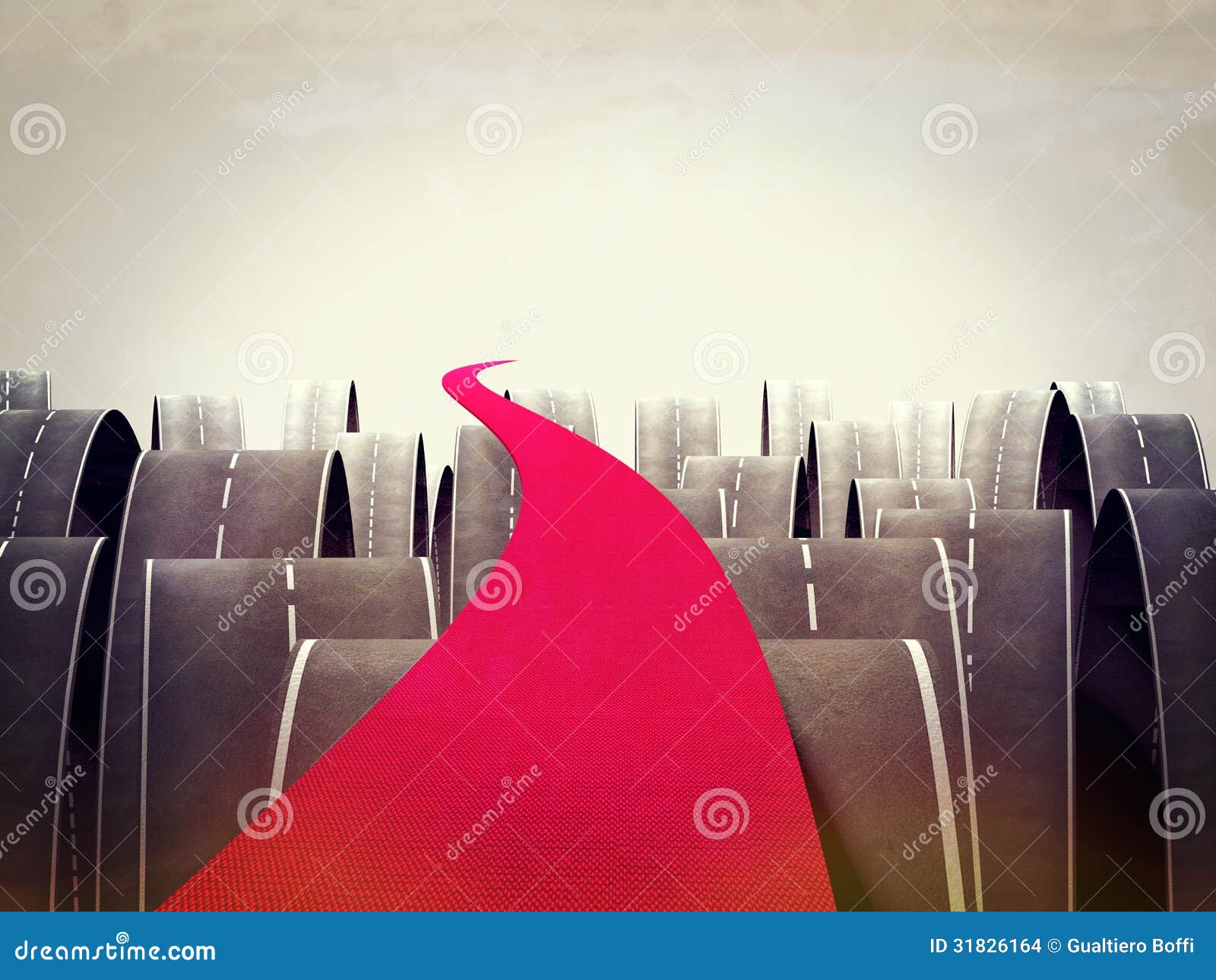 Red way stock illustration. Illustration of paint, unique - 31826164