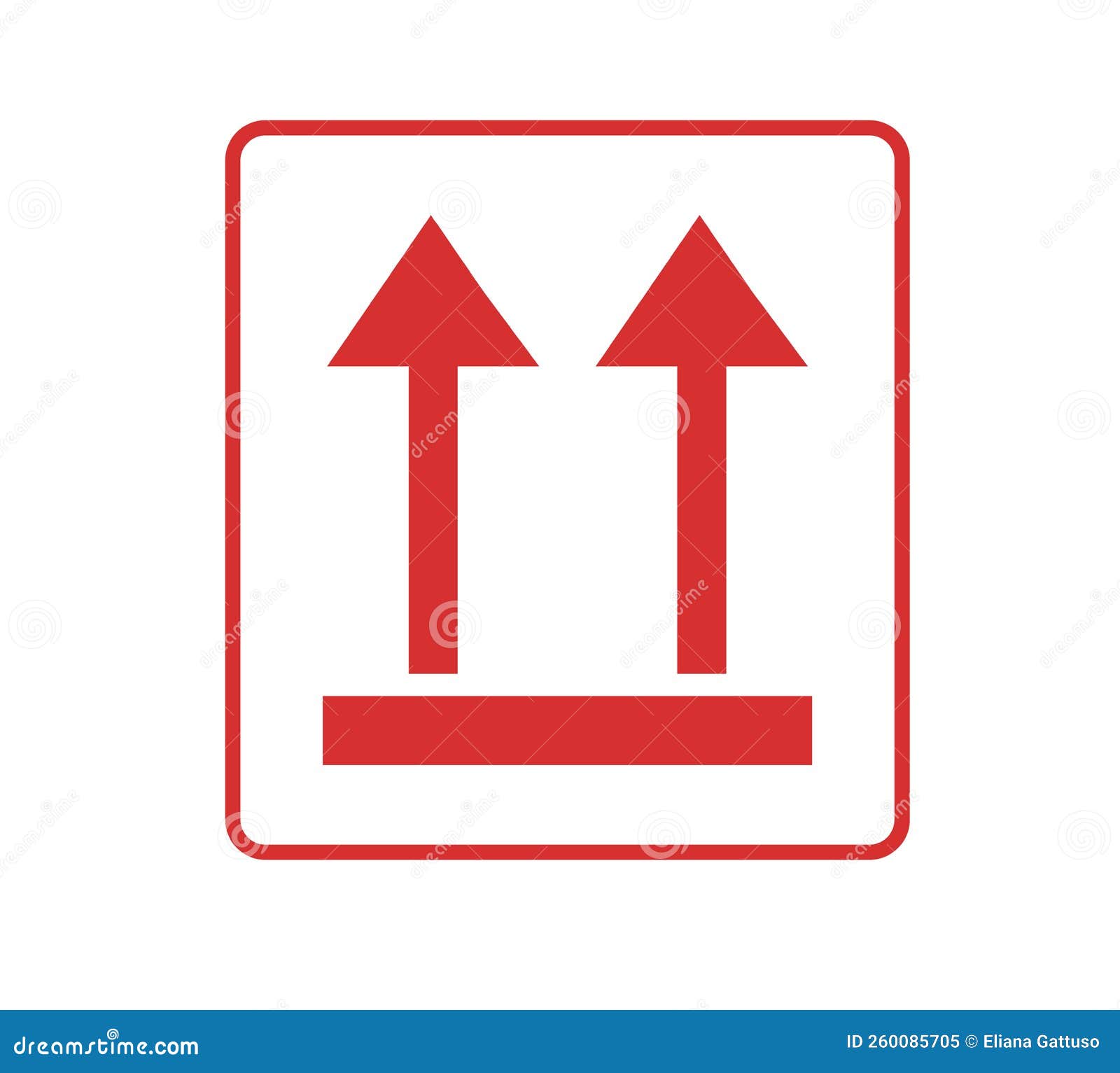 Red this Way Up Icon. Concept of Packaging Stock Vector - Illustration ...