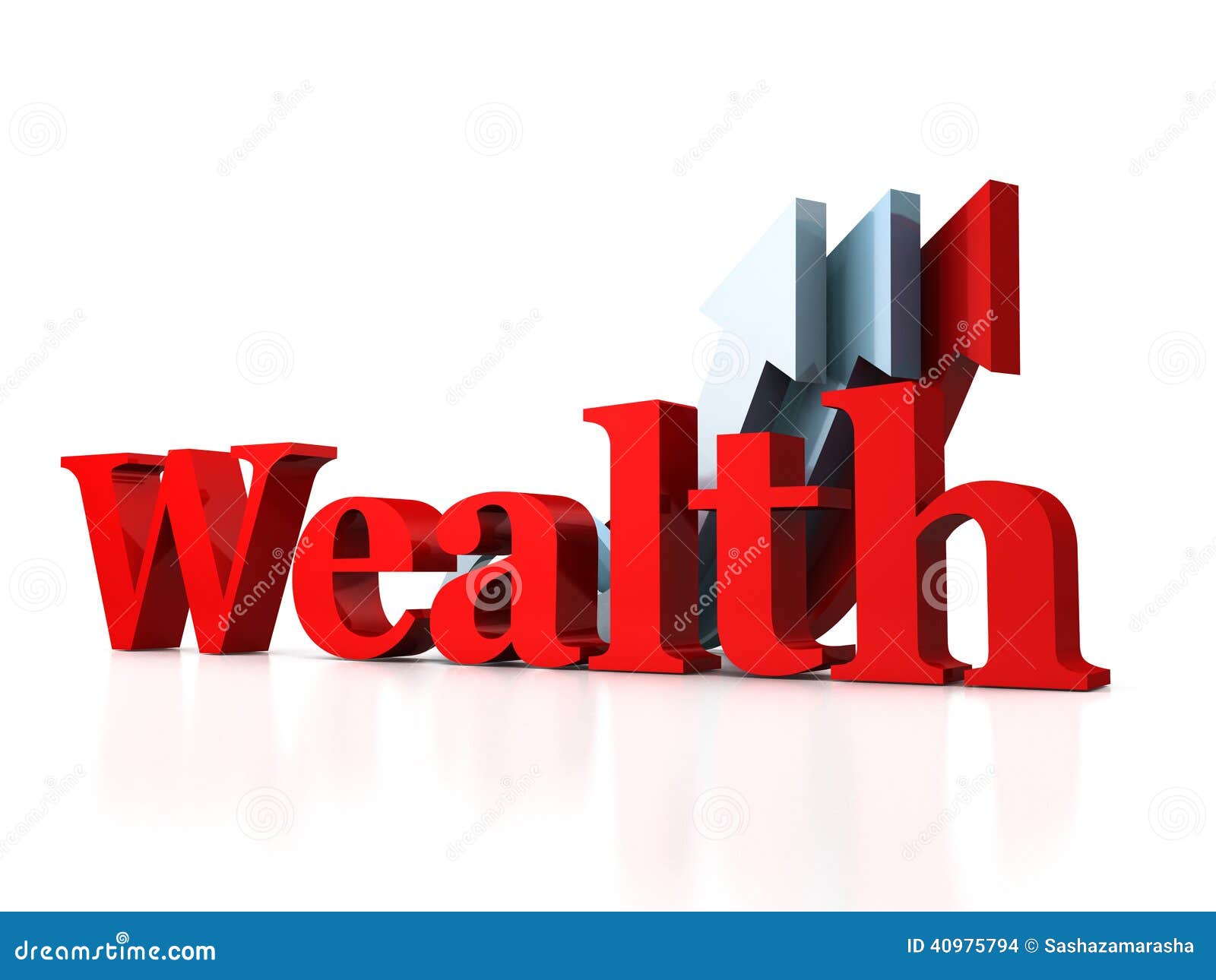 Red WEALTH Text with Growing Arrows Stock Illustration - Illustration ...