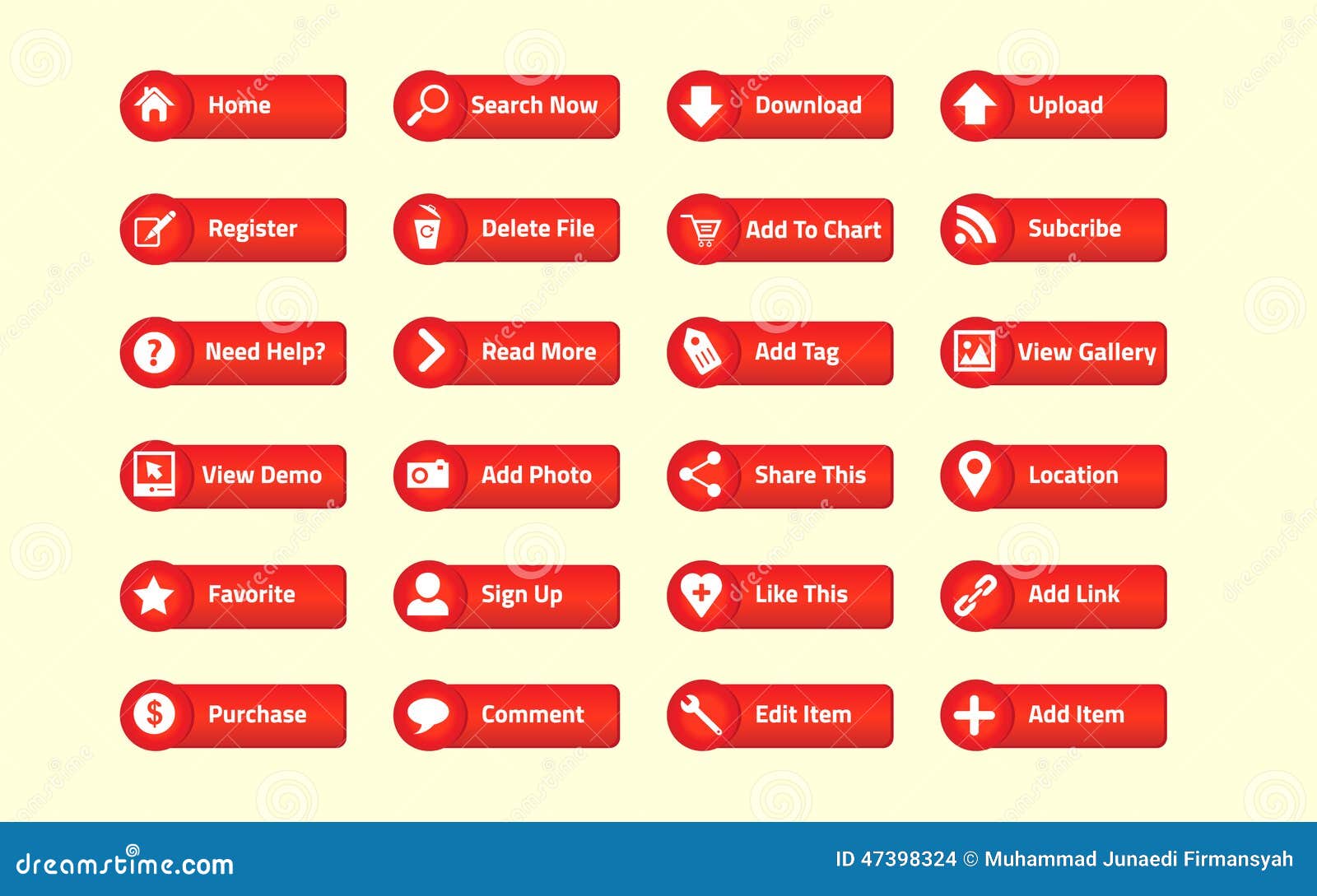 Red Web Button stock vector. Illustration of creativity - 47398324