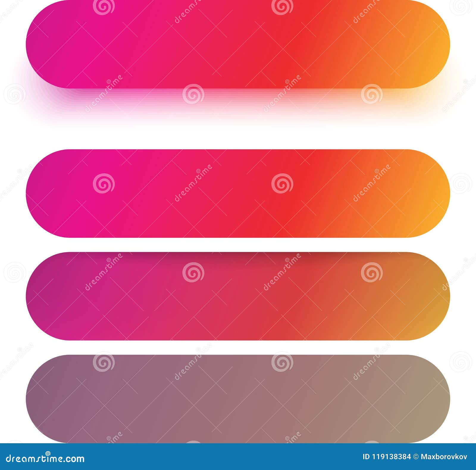 Red Web Button Templates Isolated on White. Stock Vector - Illustration ...