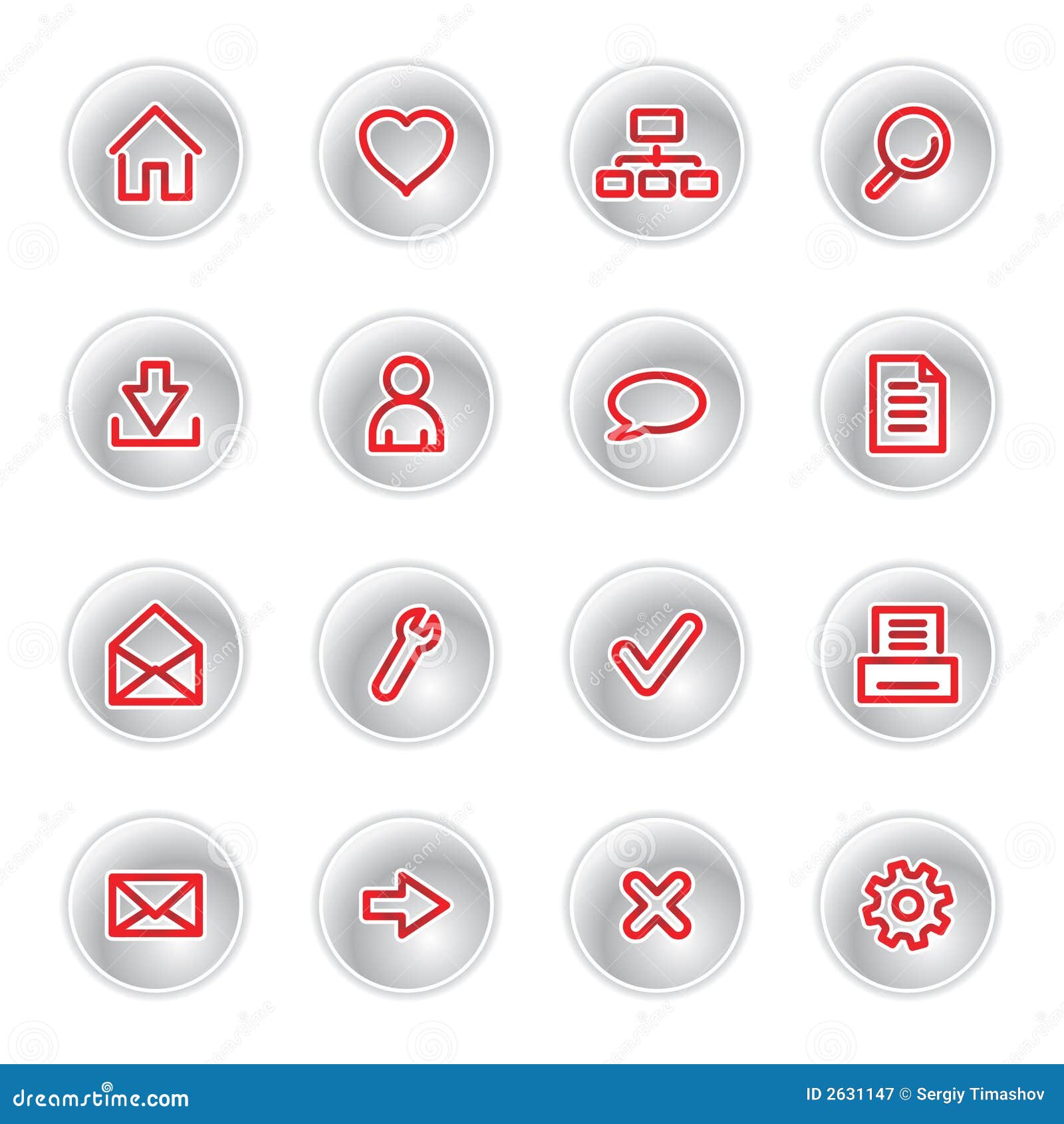 Red Web Icons Royalty Free Stock Photography - Image: 2631147