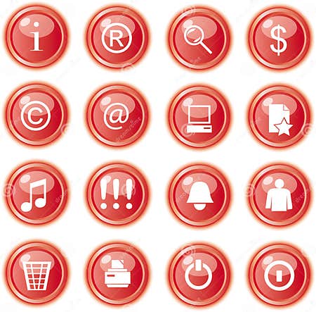 Red web icons, buttons stock illustration. Illustration of people - 8015274