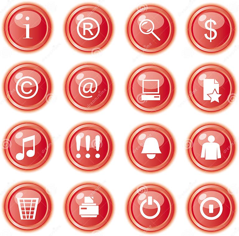 Red web icons, buttons stock illustration. Illustration of people - 8015274