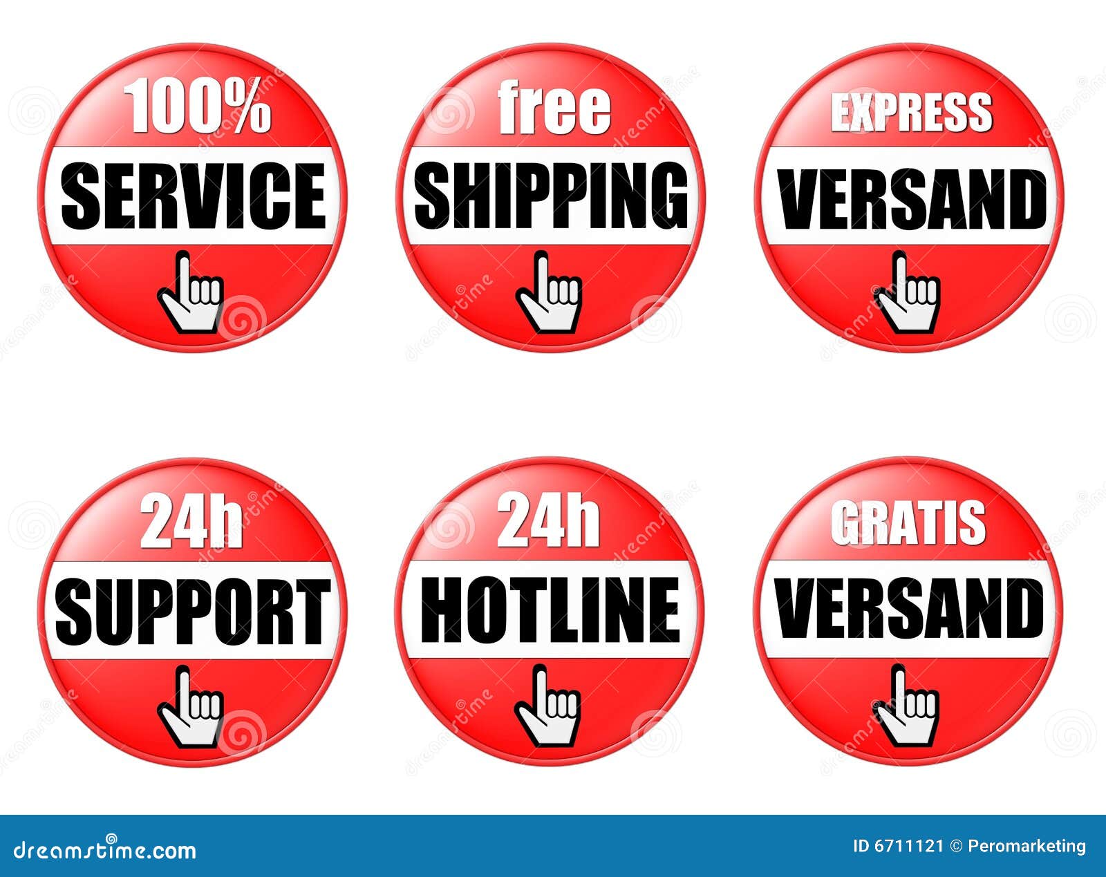 Red web page buttons stock illustration. Illustration of page - 6711121