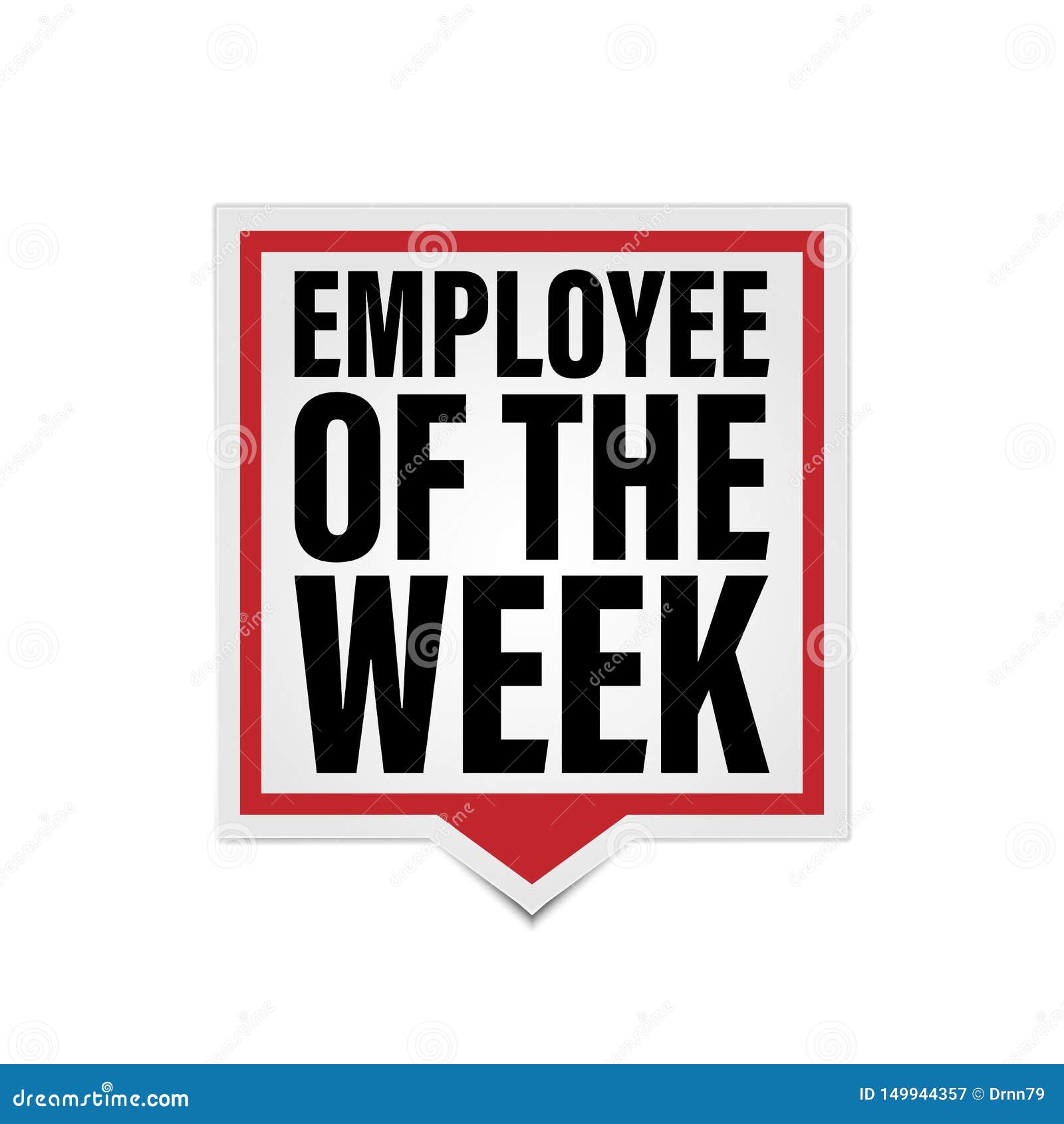 Employee of the Week Red Web Paper Icon Label on White Background Stock ...