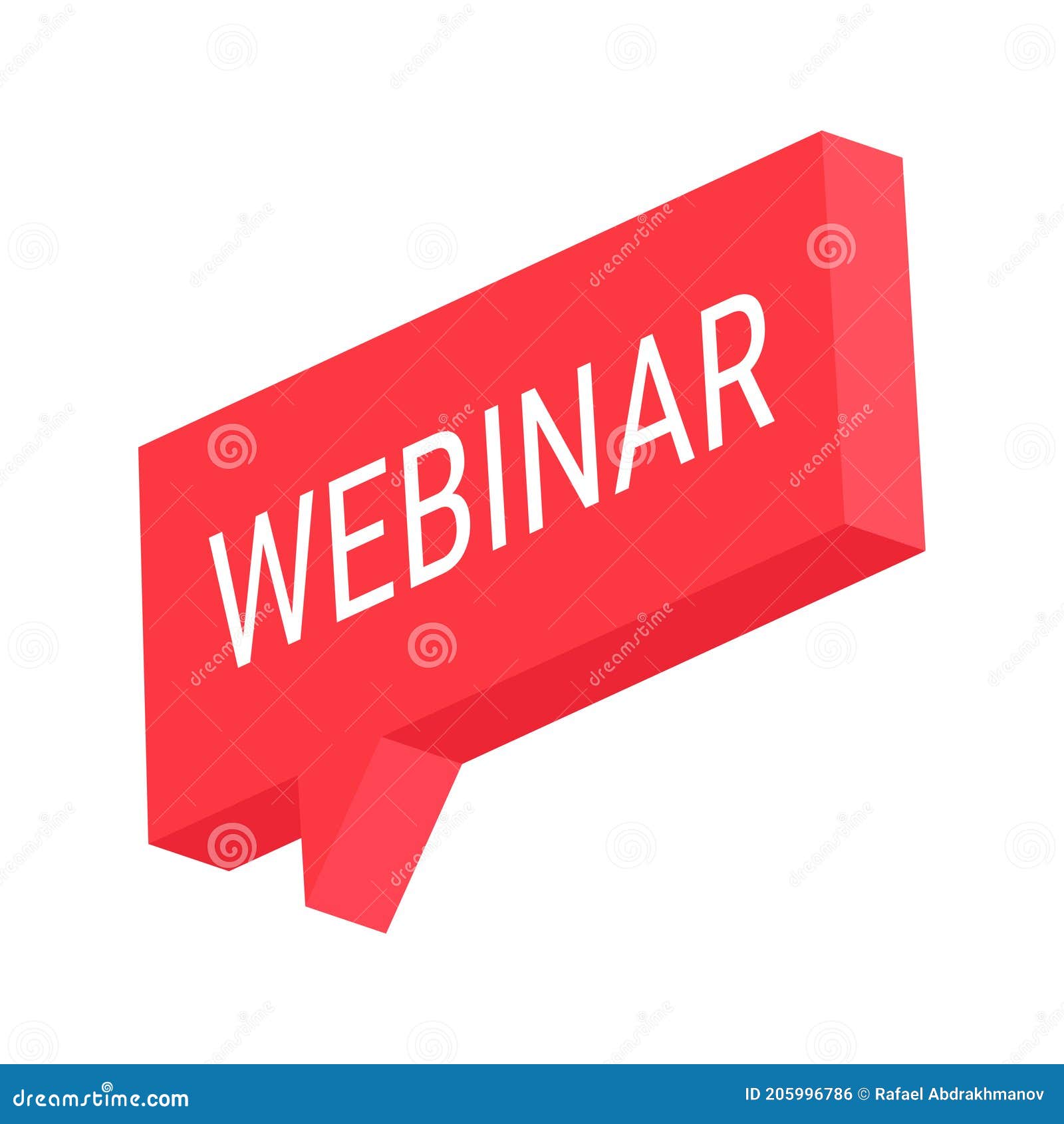 Red Webinar. Isometric 3d Vector Button Stock Vector - Illustration of ...