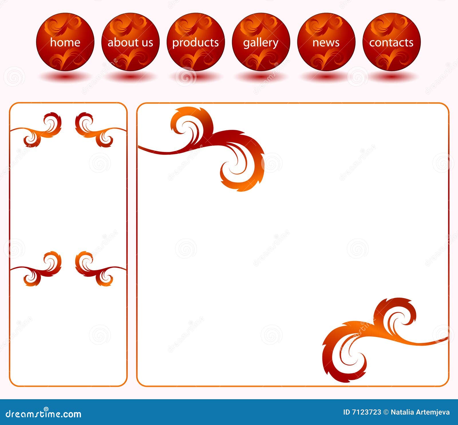 Red website template stock vector. Illustration of glass - 7123723