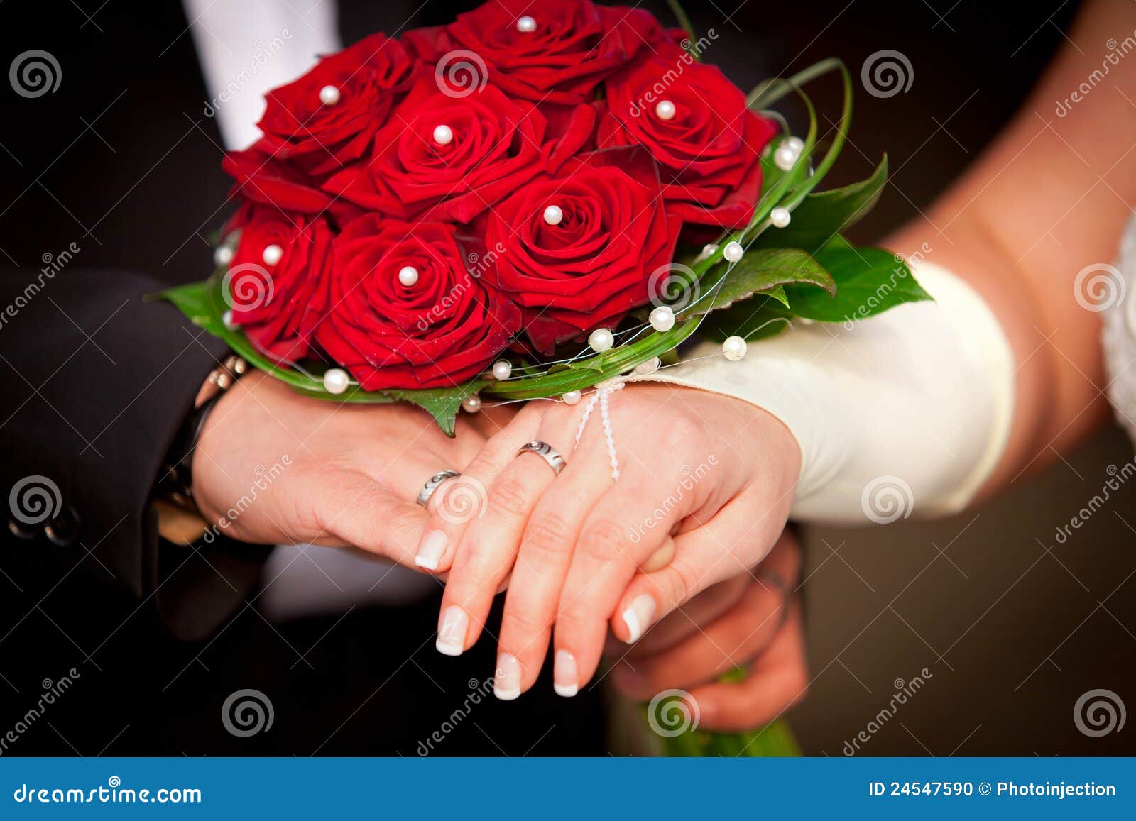 Red Wedding Roses with Pearls Stock Photo - Image of pearls, note: 24547590