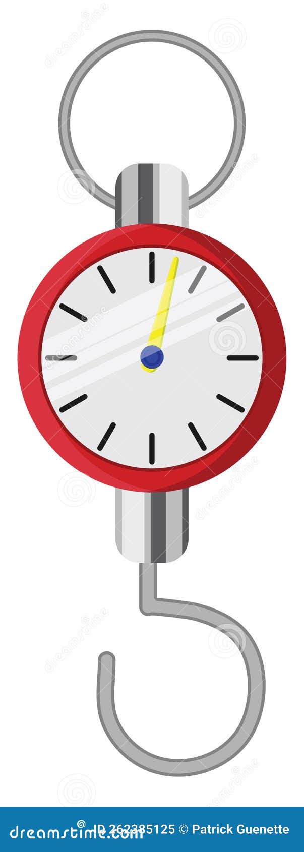 Red weighing scale, icon stock vector. Illustration of scale - 262385125