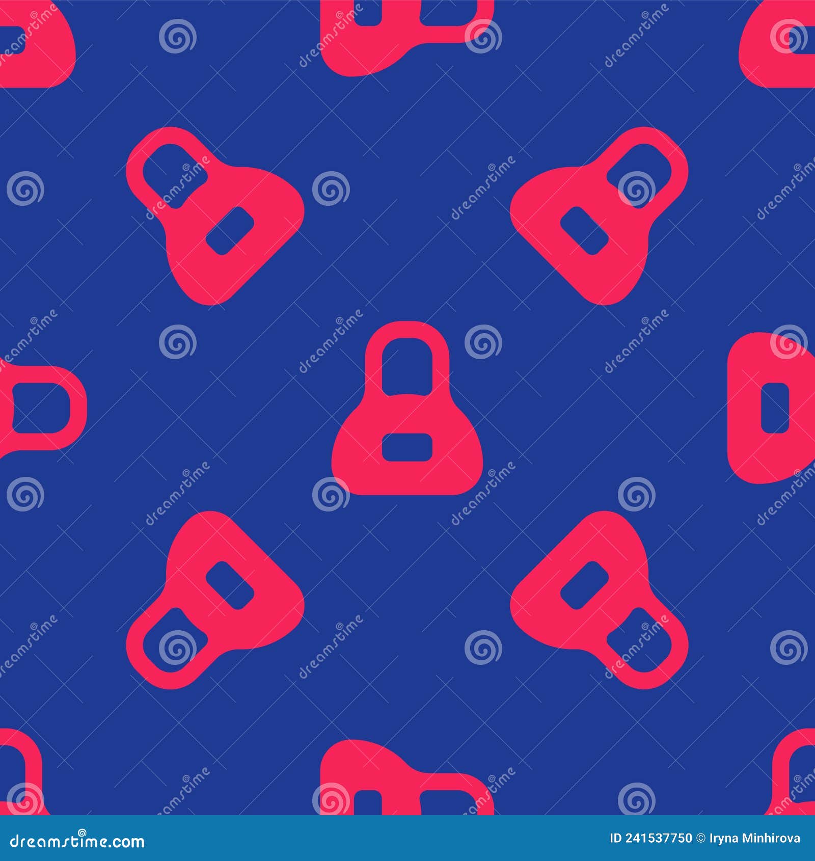 Red Weight Icon Isolated Seamless Pattern on Blue Background. Kilogram ...