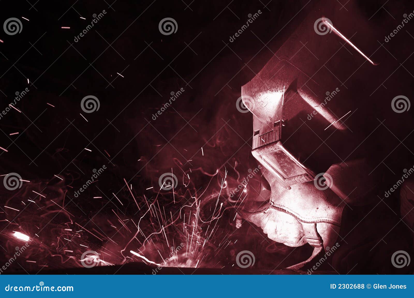 Red welder stock photo. Image of manufacturing, smoke - 2302688