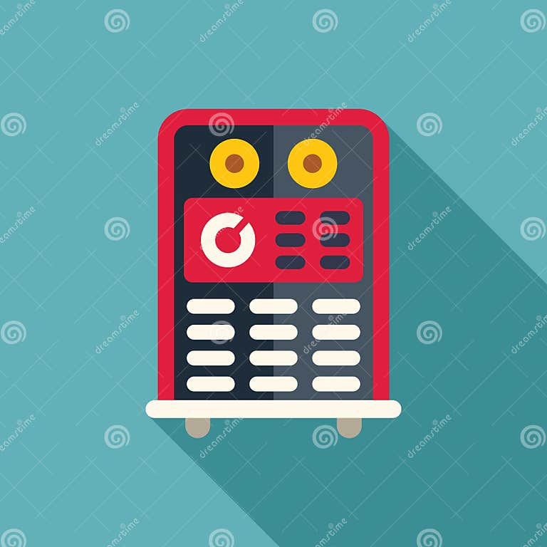 Red Welding Machine with Buttons and Knobs on Blue Background Stock ...