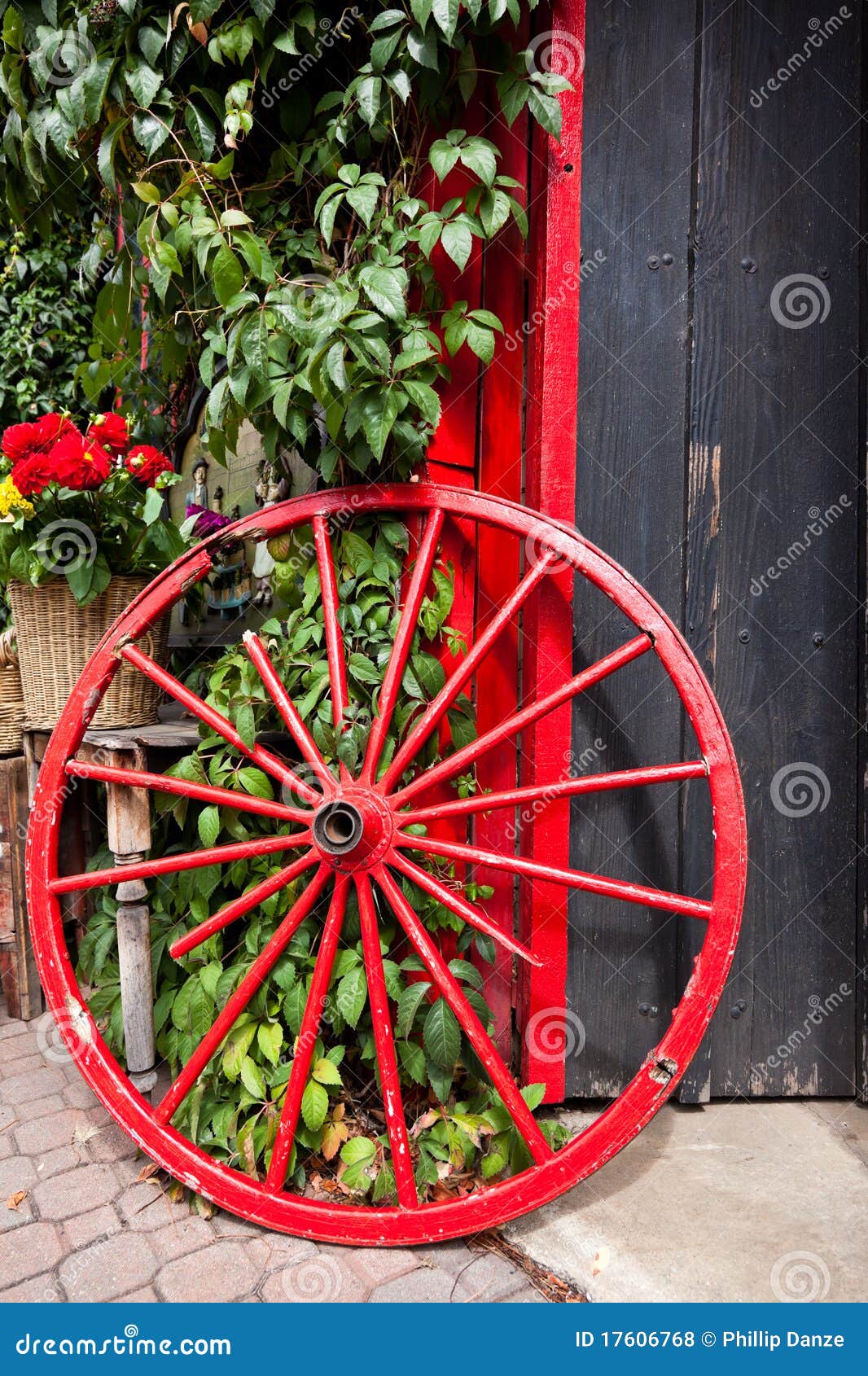 Red Wheel stock photo. Image of farm, wheel, quaint, bright - 17606768