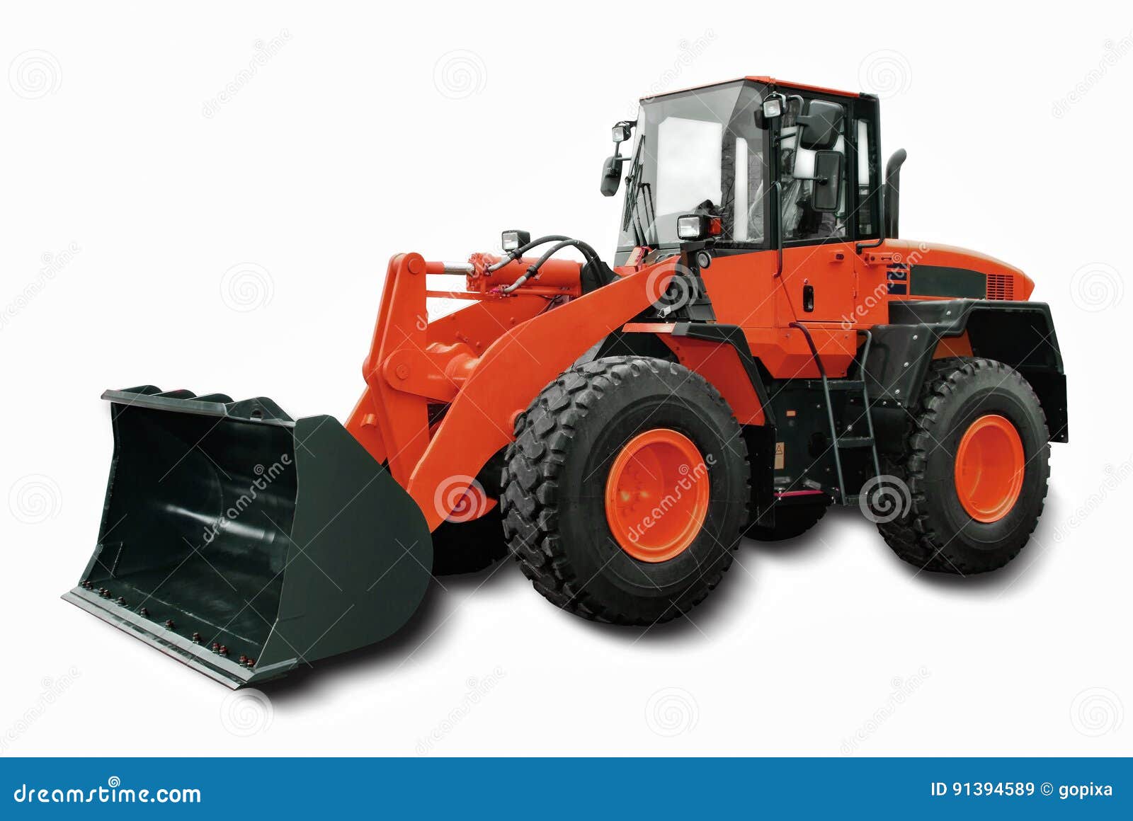 Red Wheel Loader stock image. Image of trades, vehicle - 91394589