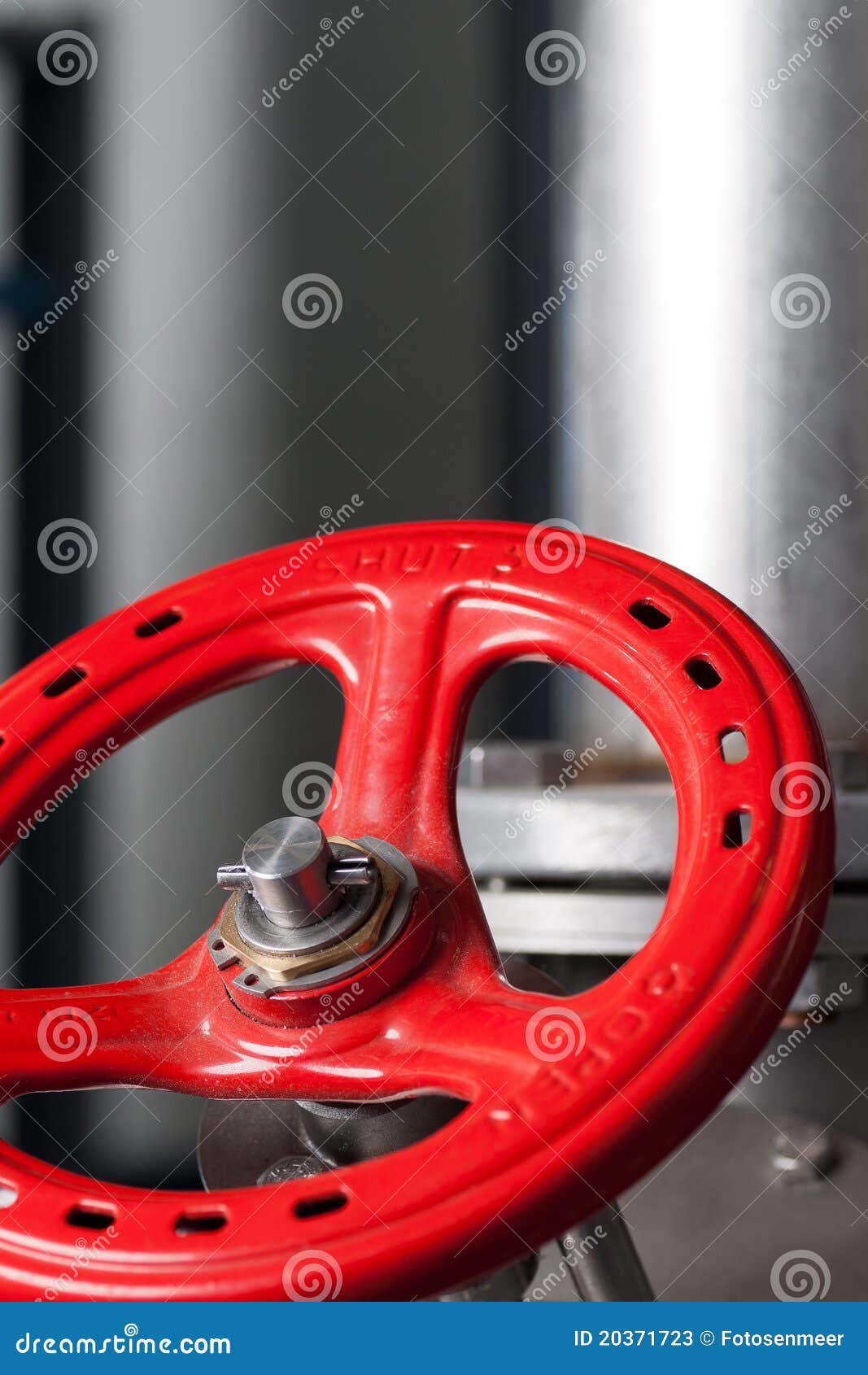 Red wheel of a valve stock image. Image of tube, production - 20371723