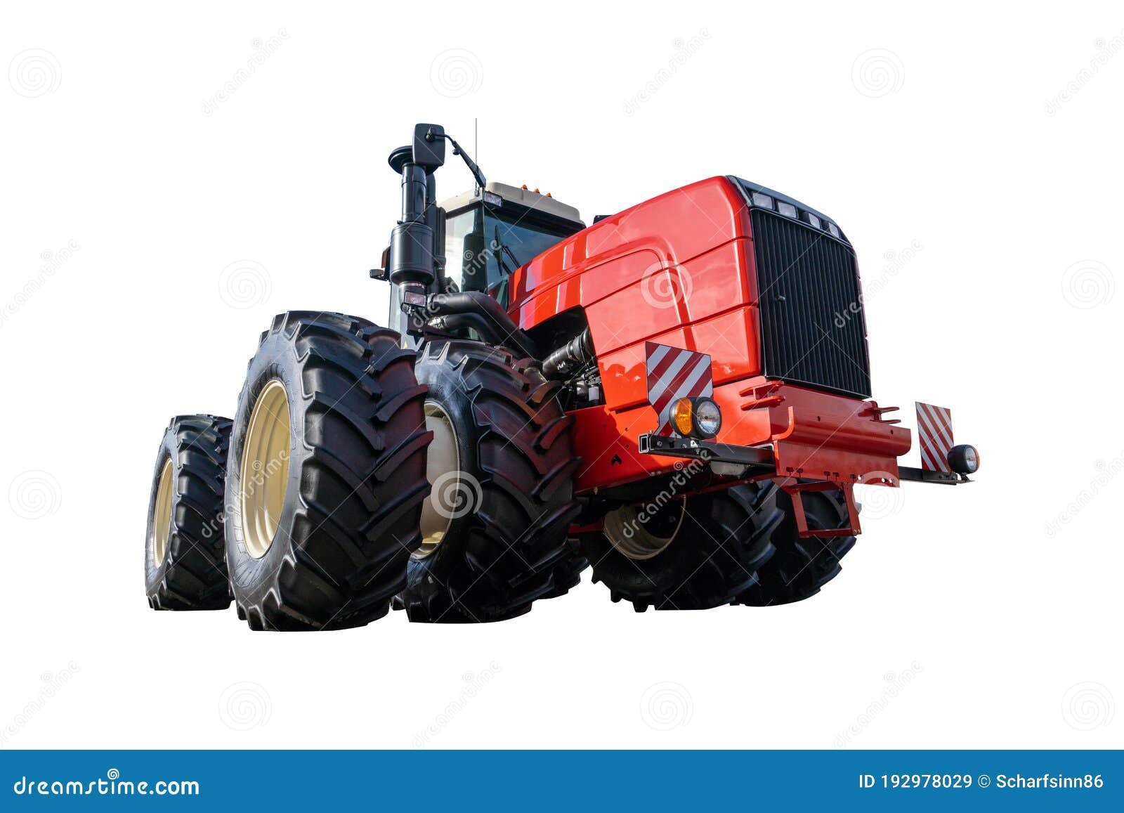 Red Wheeled Agricultural Tractor Isolated Stock Image - Image of ...