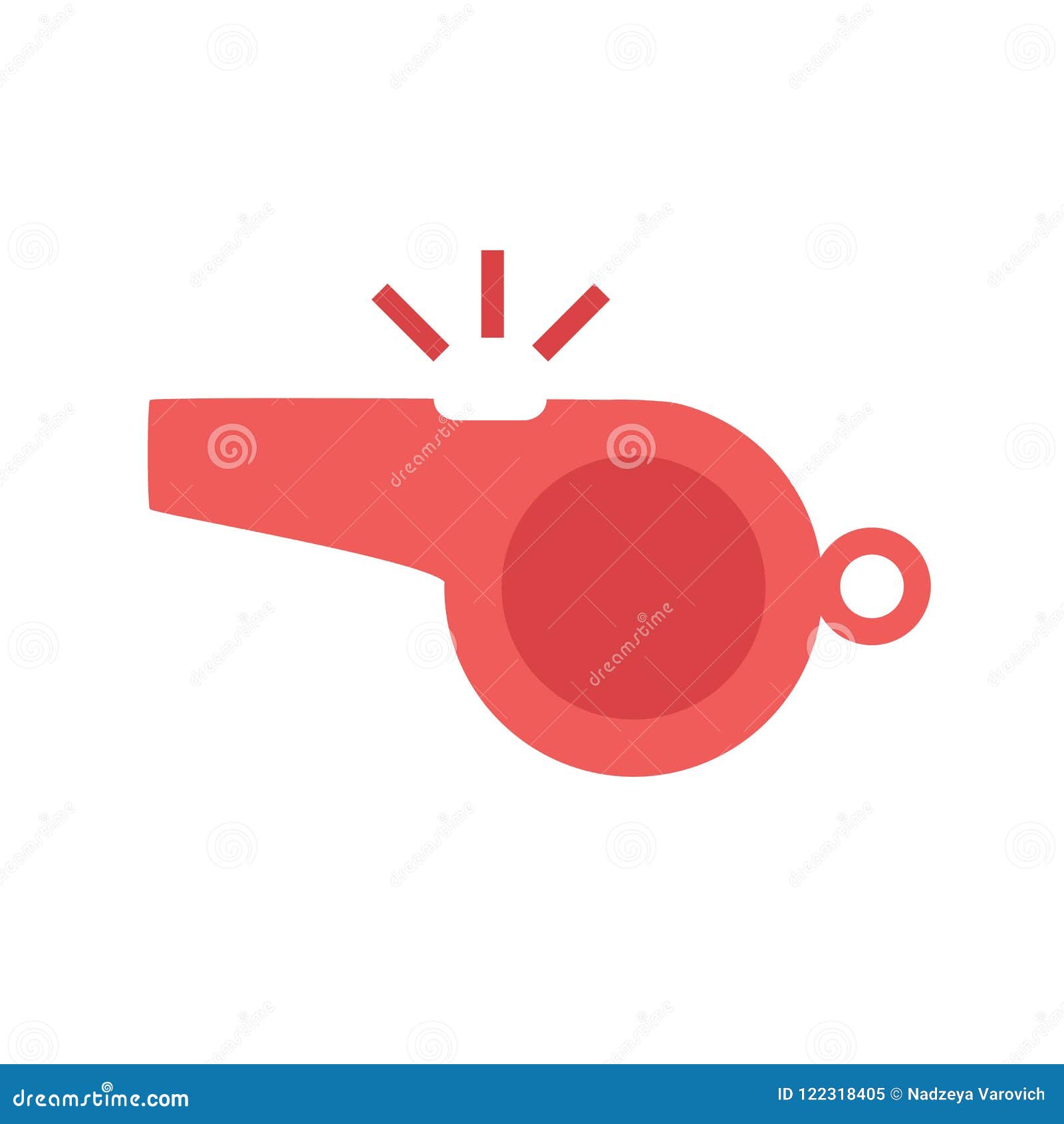 Red whistle icon stock vector. Illustration of design - 122318405