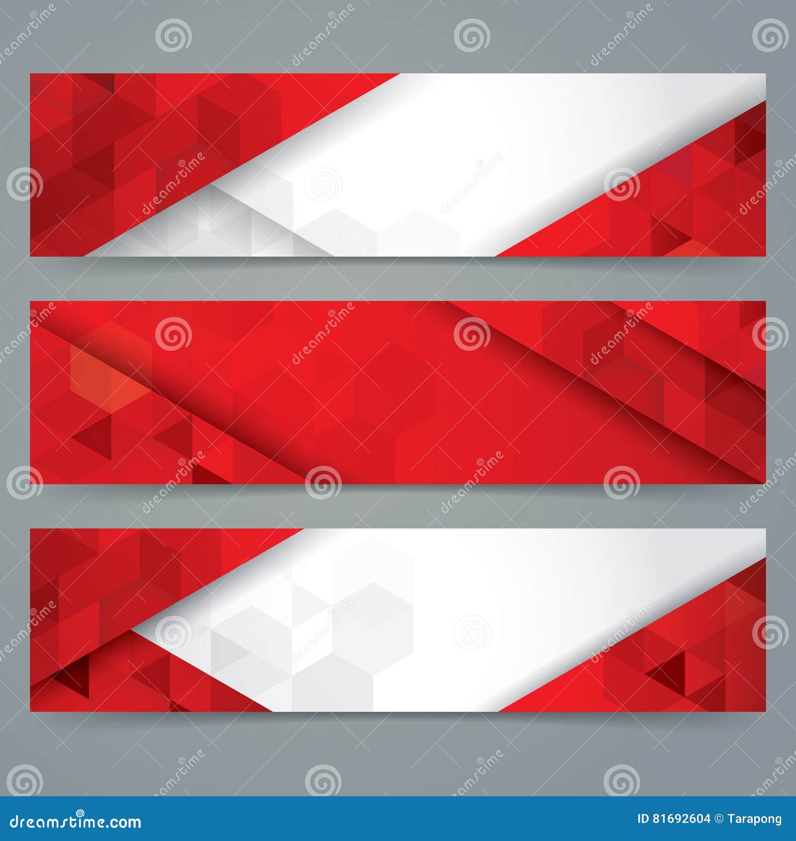 Red and White Abstract Background Banner. Stock Vector - Illustration ...