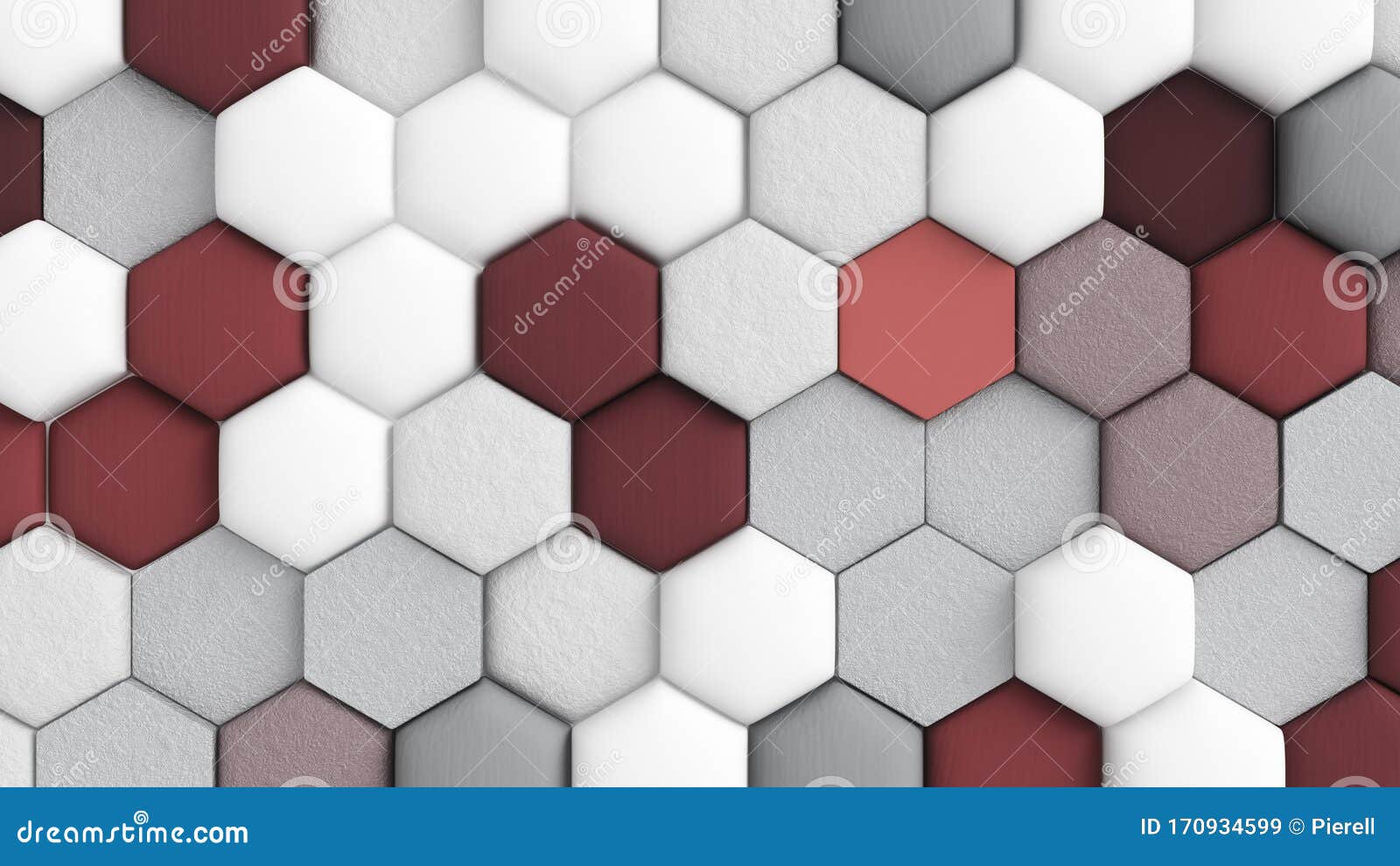 Red White Abstract Background with Hexagons. 3d Illustration, 3d ...