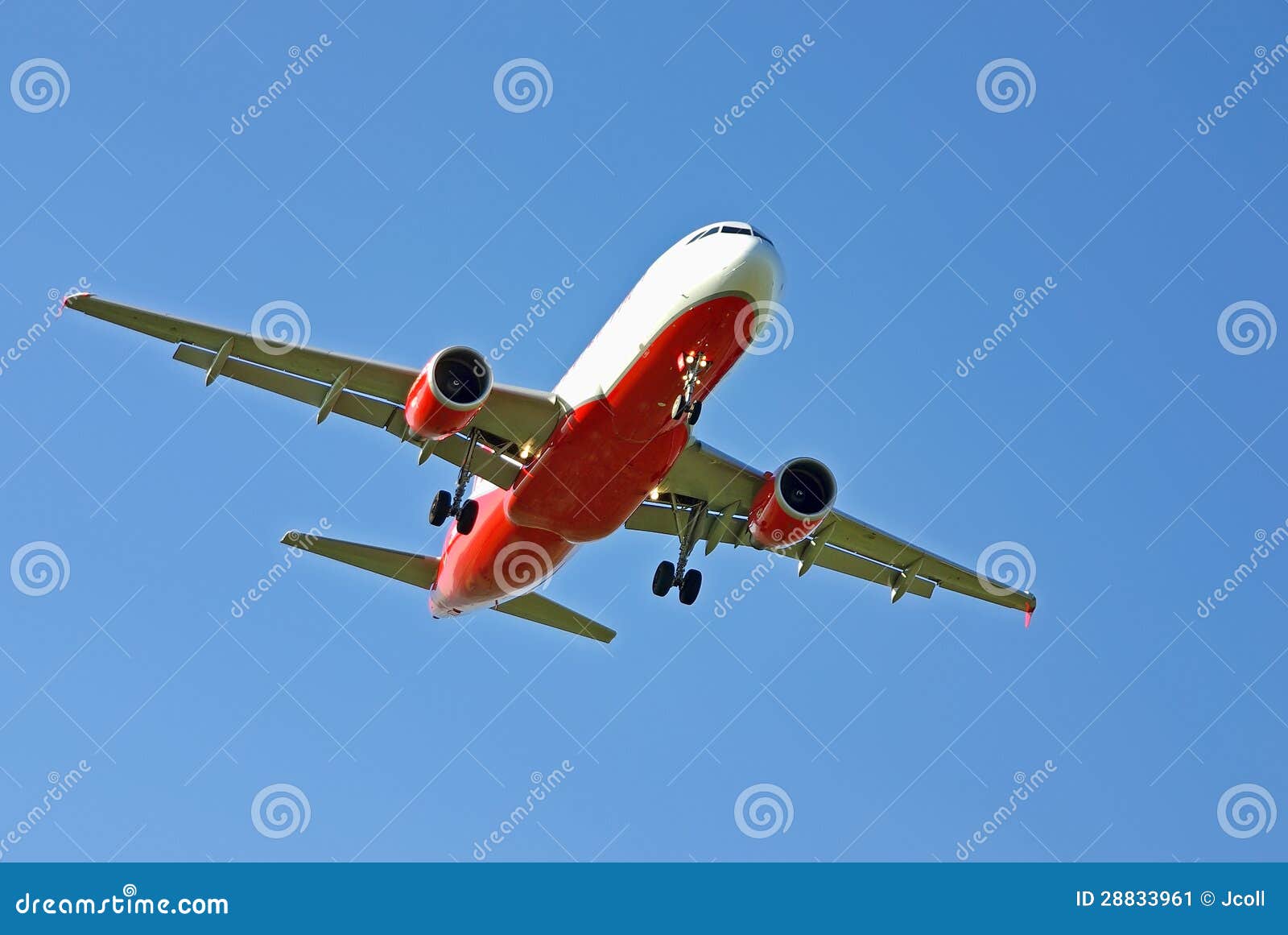 Red and white aircraft stock image. Image of cockpit - 28833961