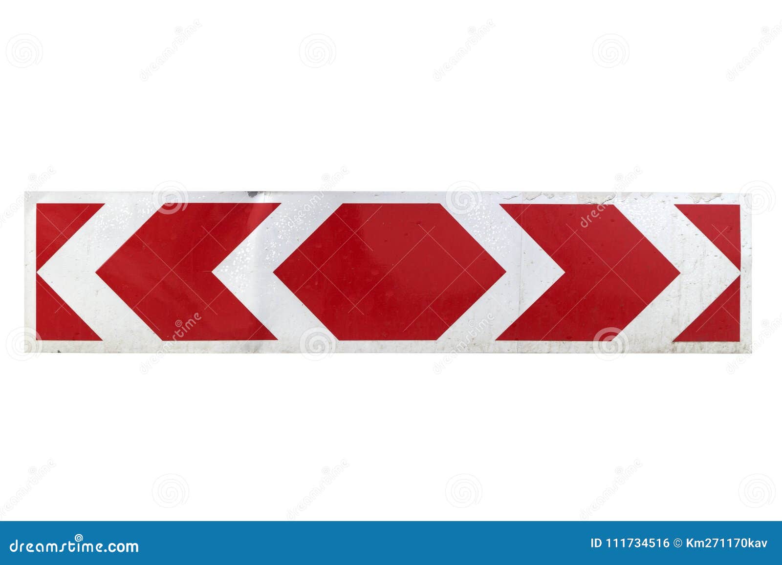 Red and White Arrow Direction Traffic Sign Isolated on White Stock ...