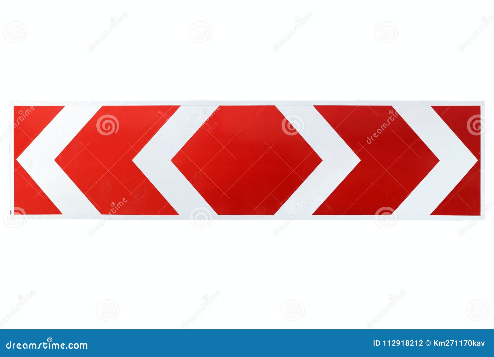 Red and White Arrow Direction Traffic Sign Isolated on White Stock ...