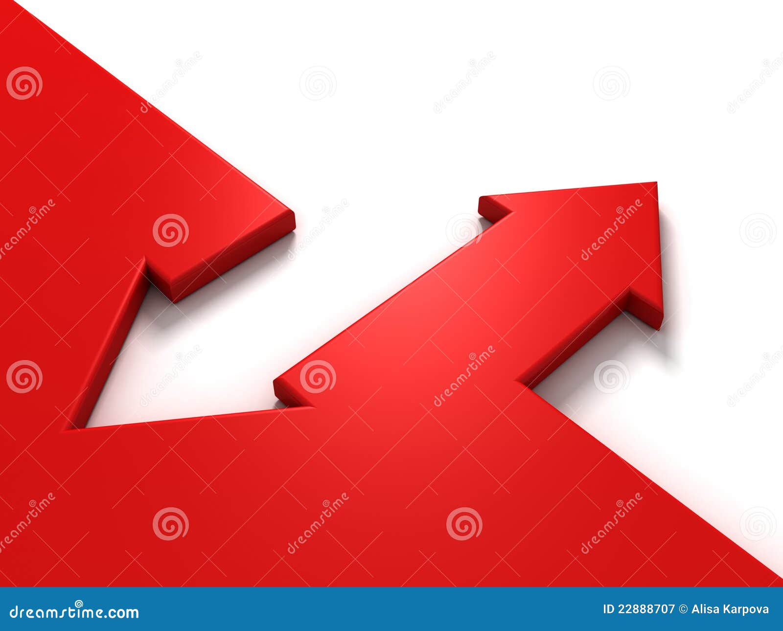 Red and White Arrows in Opposite Directions Stock Illustration ...