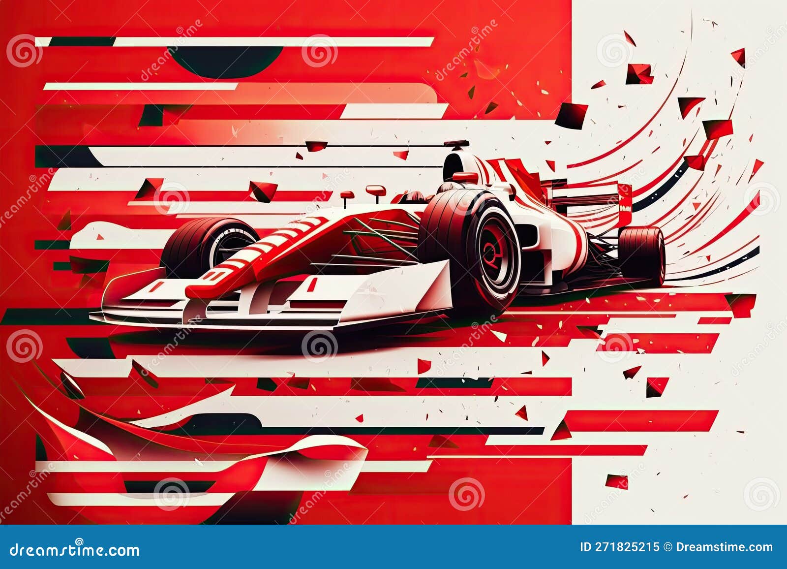 Red and White Auto Racing Circuit Stock Illustration - Illustration of ...