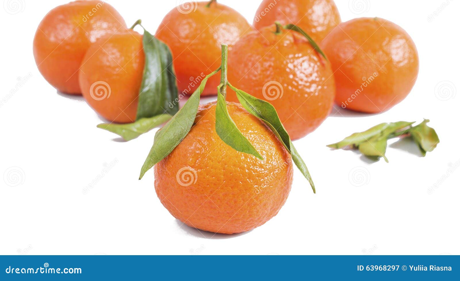 Red on a White Background Tangerine with Leaf Stock Image - Image of ...