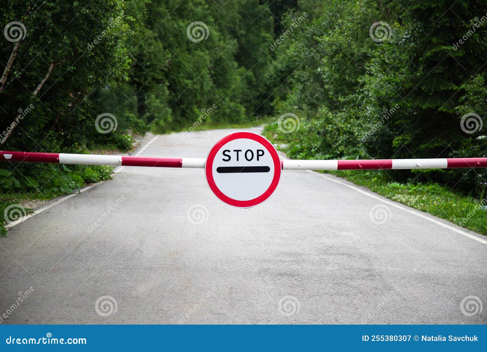 Red and White Barrier with STOP Sign Stock Image - Image of symbol ...