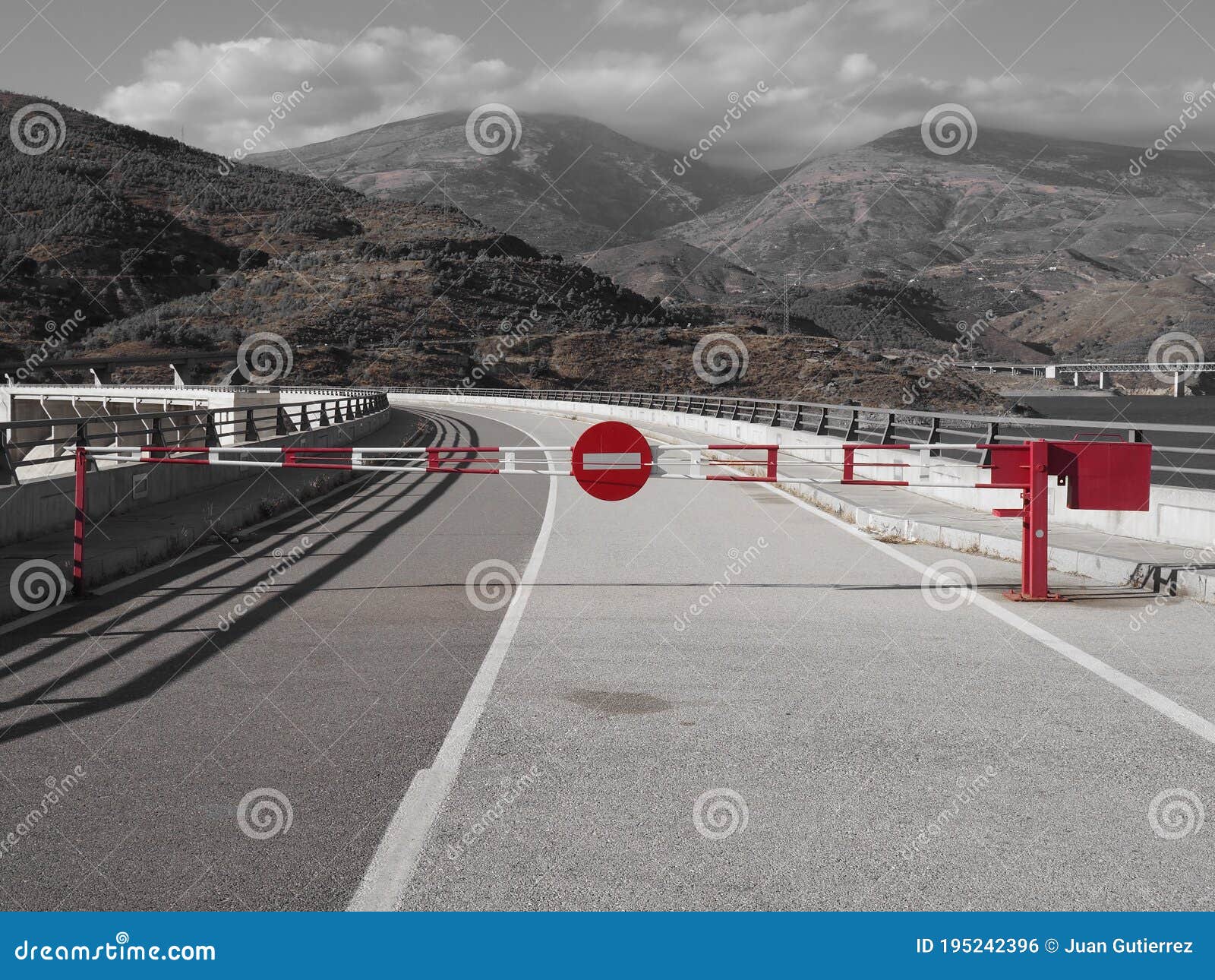 Barrier And Stop Sign On The Road Stock Image | CartoonDealer.com ...